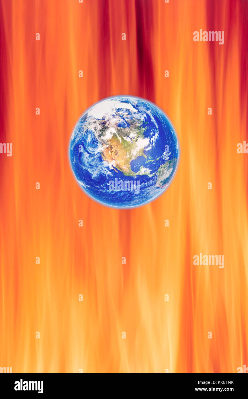 Planet Earth and fire Stock Photo - Alamy