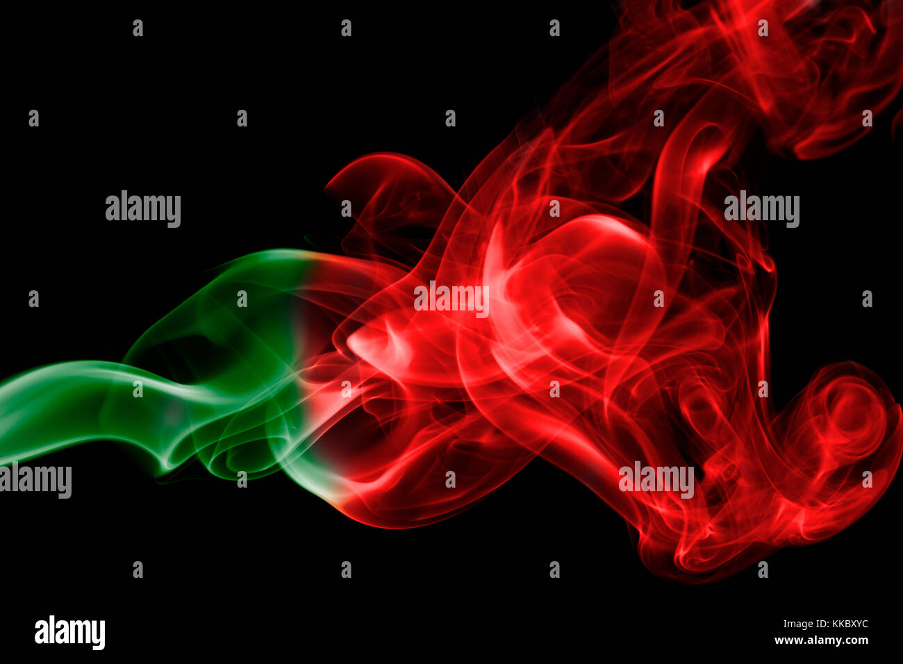 National smoke flag of Portugal isolated on black background Stock ...