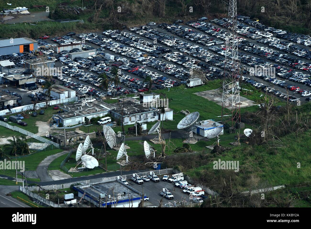 Aerial view of destruction and damage in the aftermath of Hurricane ...
