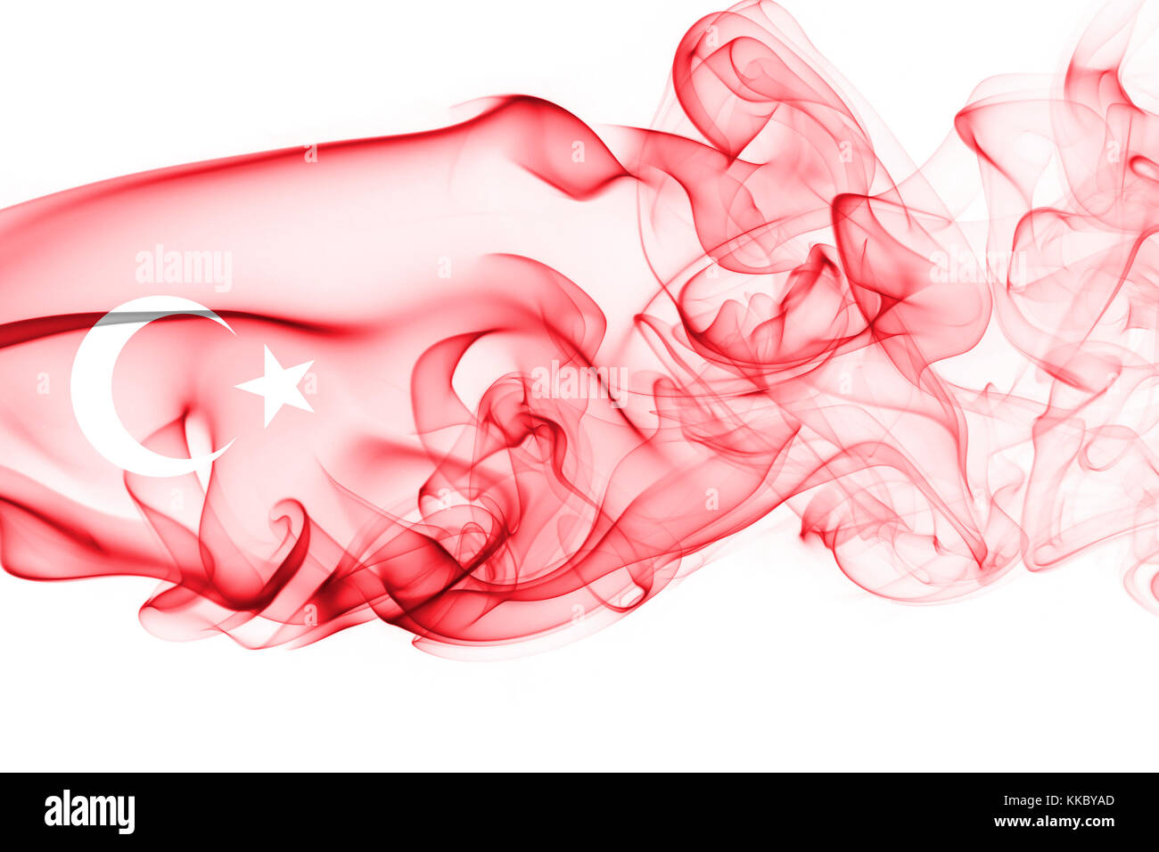 National smoke flag of Turkey isolated on white background Stock Photo ...