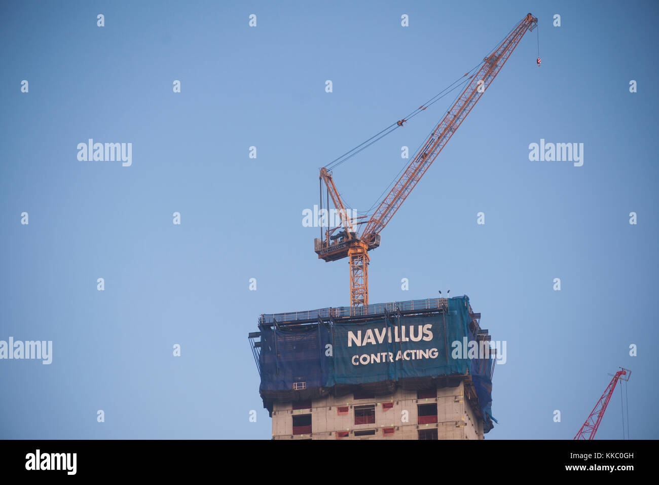 A banner for Navillus Contracting atop Brookfield's Manhattan West ...