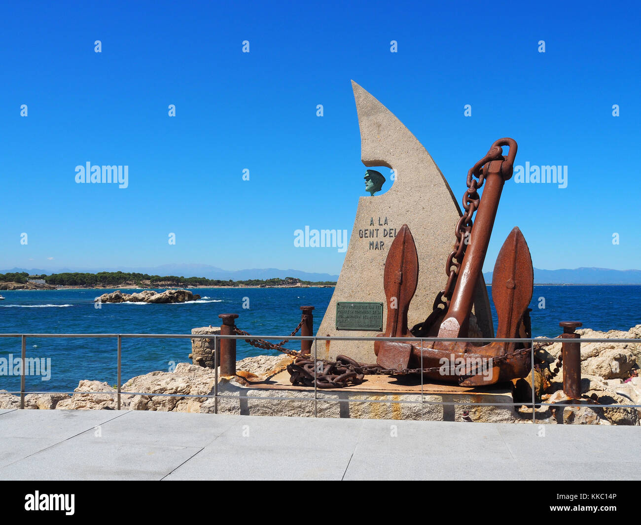 View of the Monument a la Gent del Mar in L'Escala, Spain Stock Photo ...