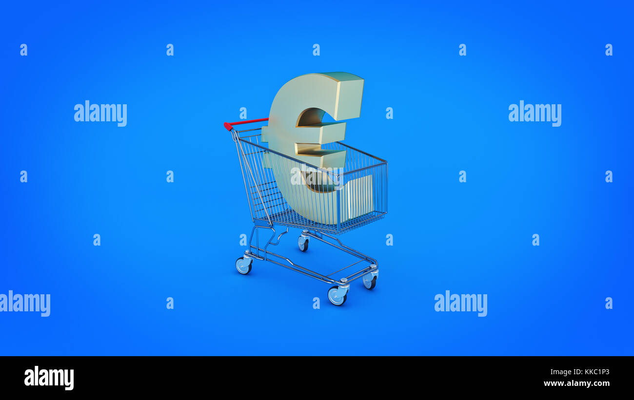 euro money trolley concept. 3d rendering Stock Photo - Alamy