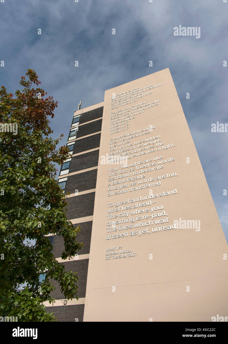 Poet Laureate Andrew Motion's poem What If? on the side of the Owen ...