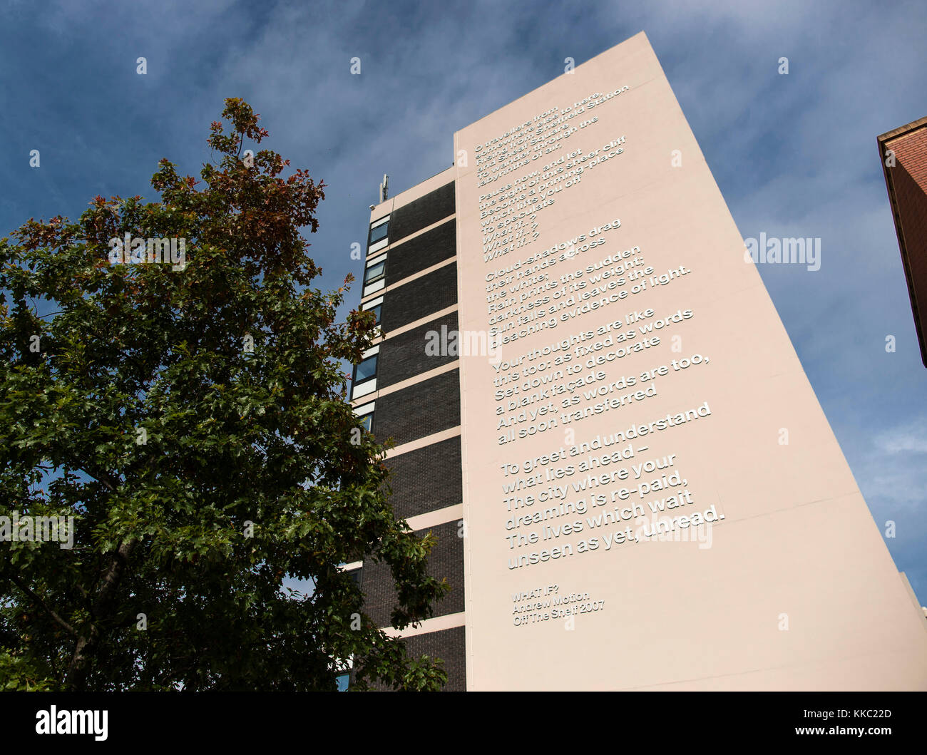 Poet Laureate Andrew Motion's poem What If? on the side of the Owen ...