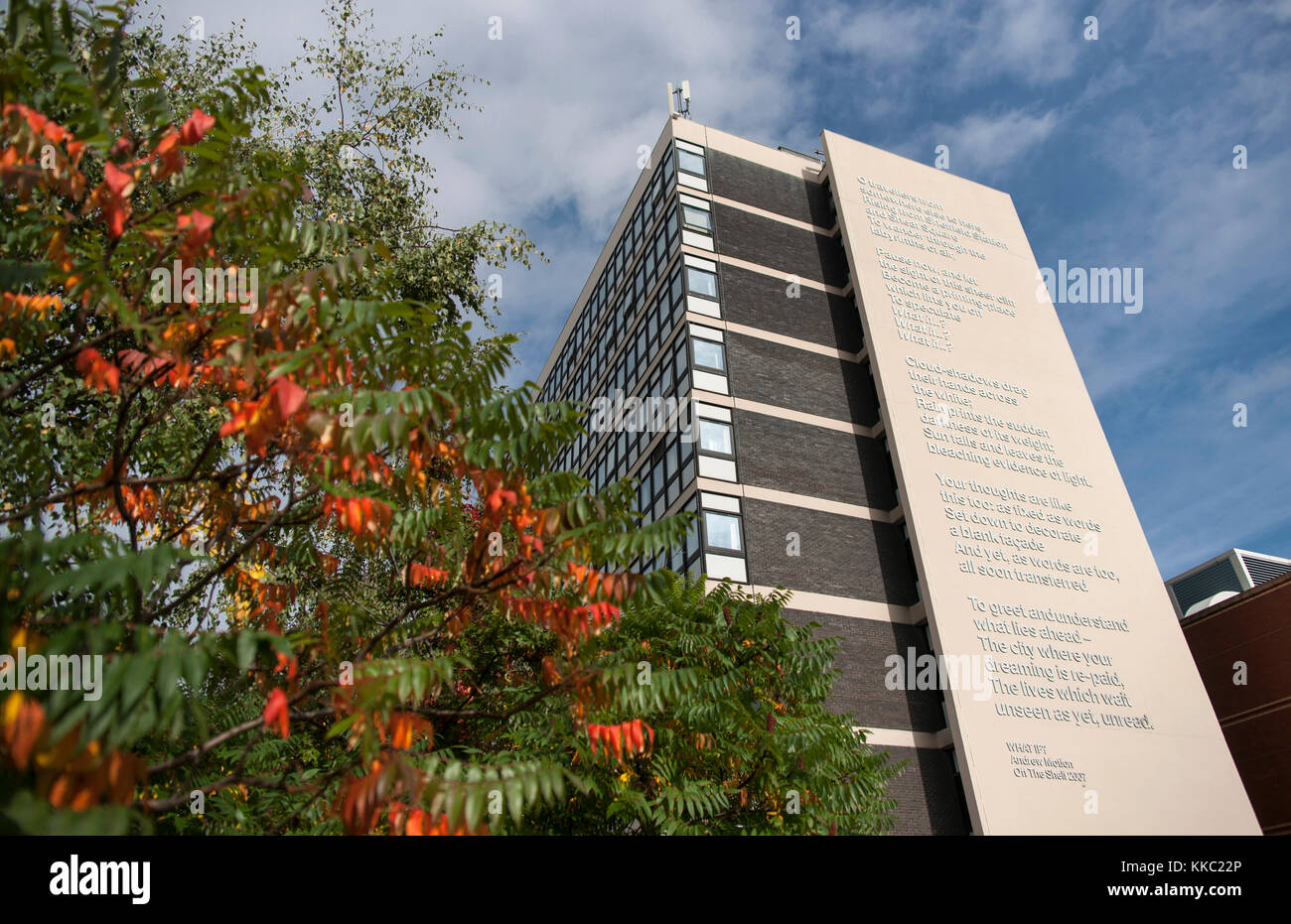 Poet Laureate Andrew Motion's poem What If? on the side of the Owen ...