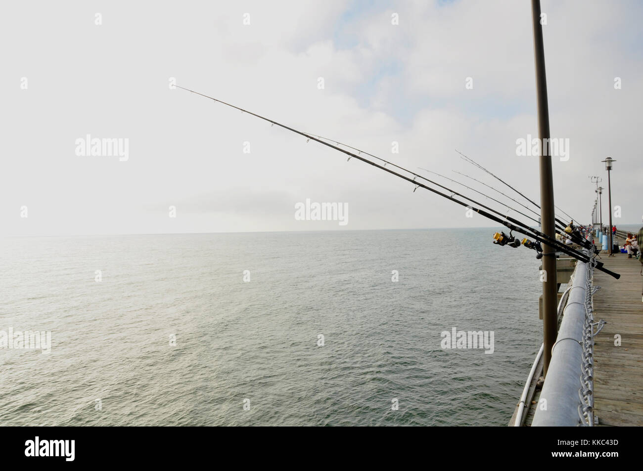 Sea angling off the pier here in Virginia, USA Stock Photo - Alamy