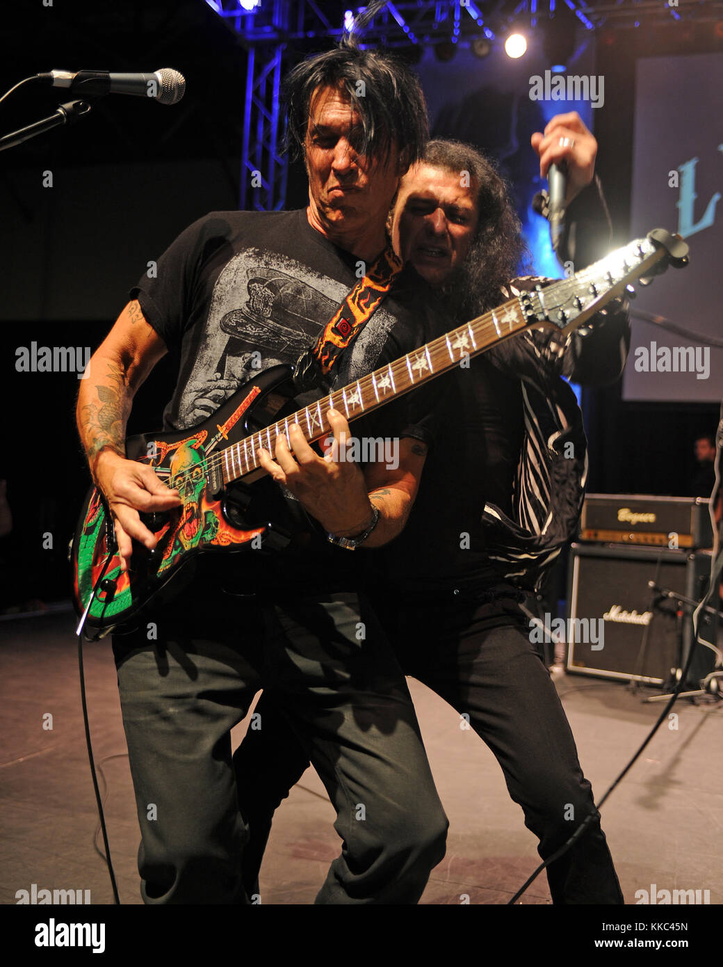 MIAMI, FL - FEBRUARY 20: George Lynch, Oni Logan of Lynch Mob performs ...