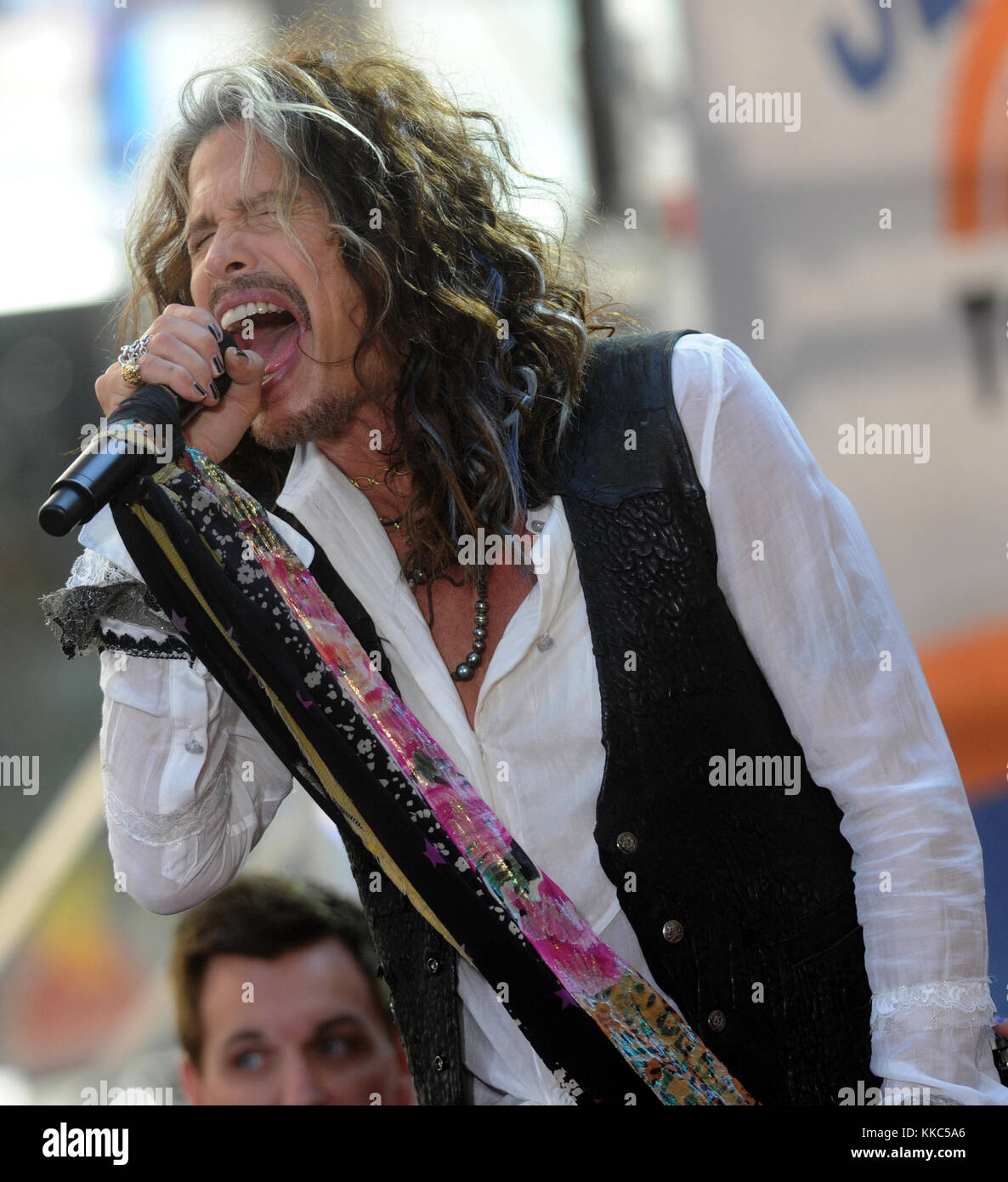 NEW YORK, NY - JUNE 24: Singer-songwriter Steven Tyler and the band ...