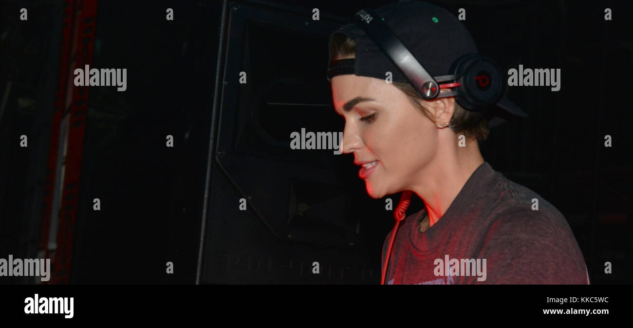 MIAMI BEACH, FL - JANUARY 09: Ruby Rose DJ's at the grand opening of ...