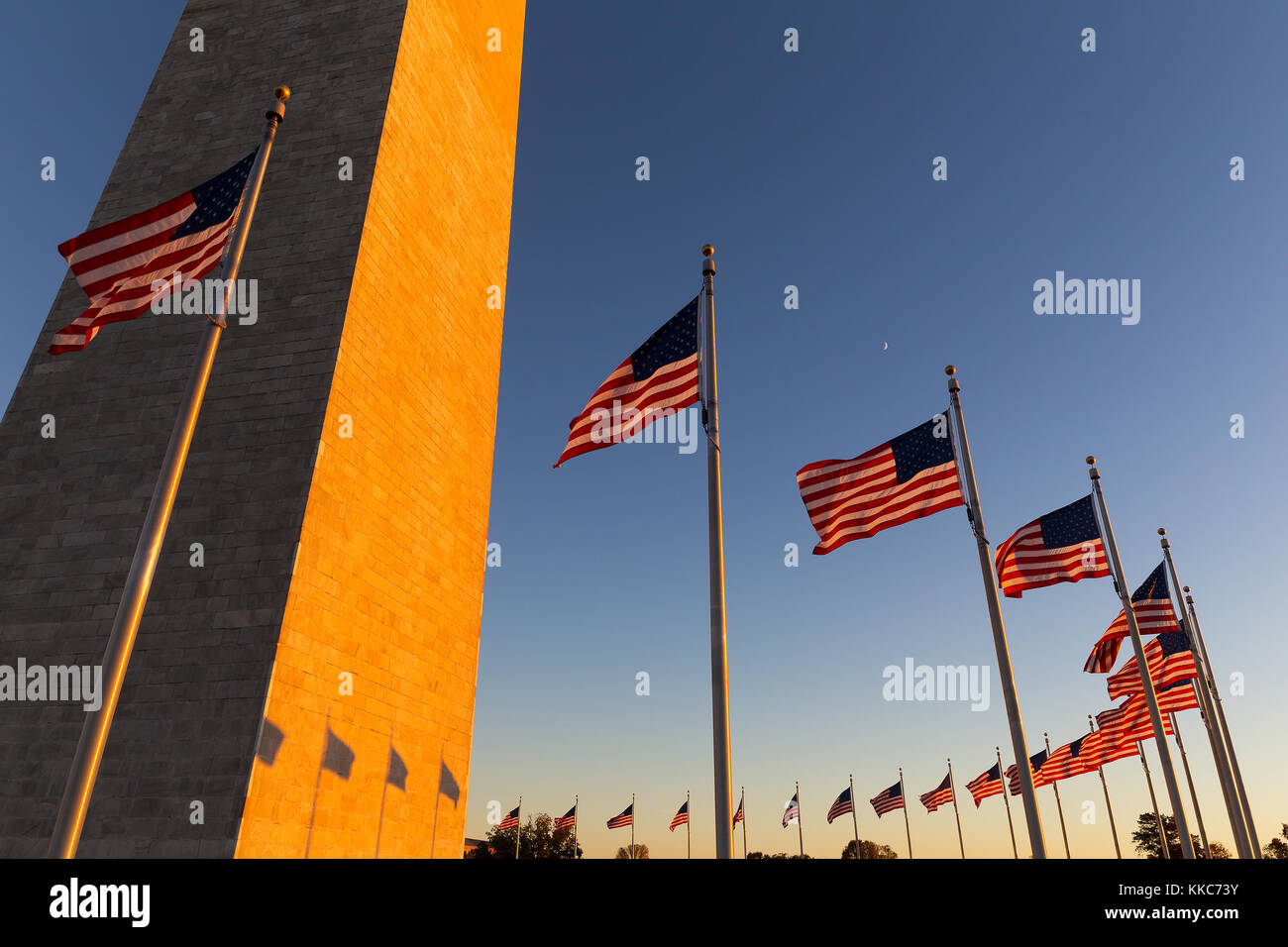 Flags around the washington monument hi-res stock photography and ...