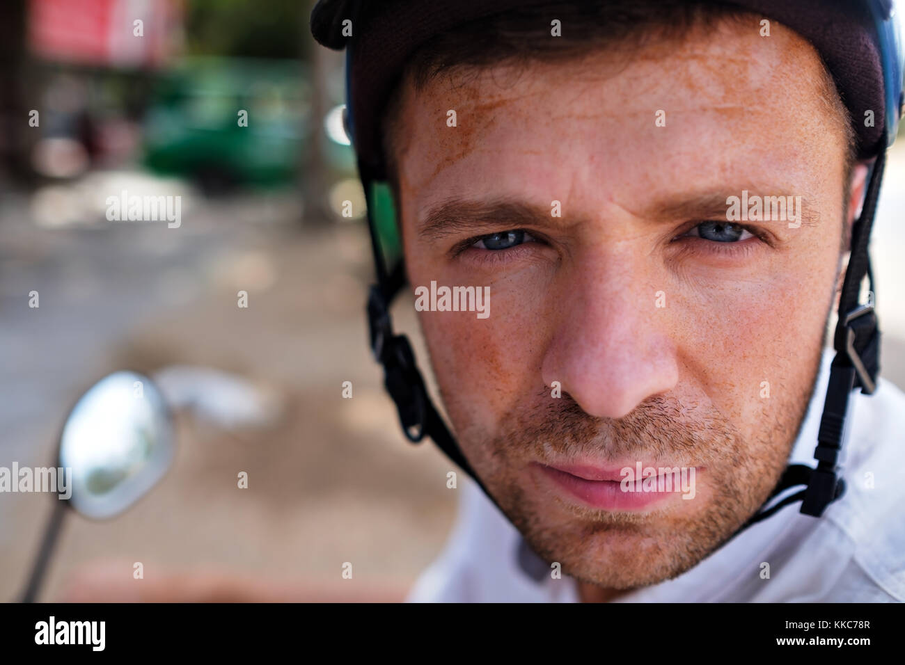 Wearing a motorcycle helmet hi-res stock photography and images - Alamy