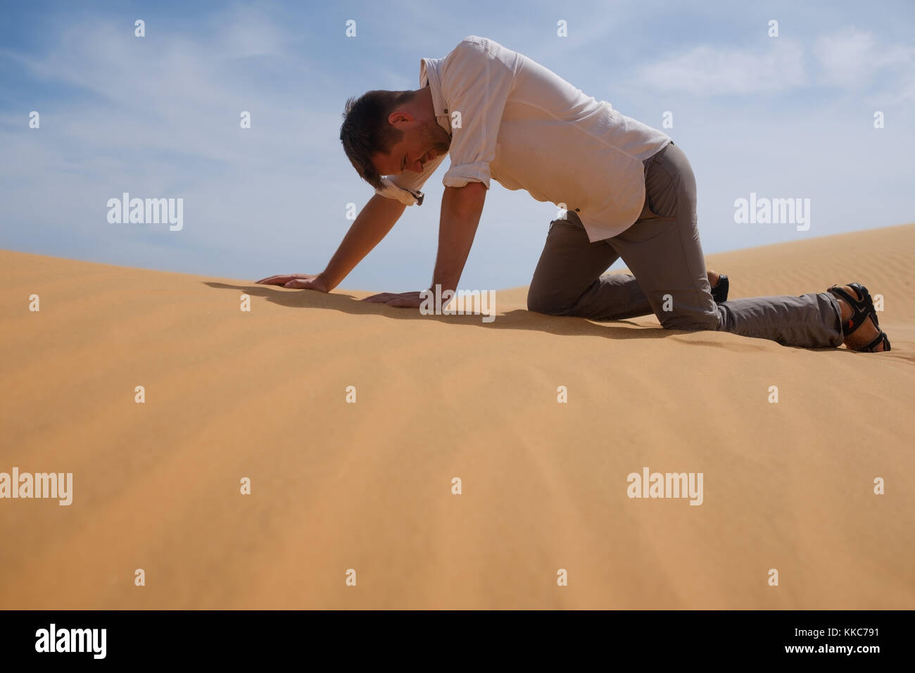 Person Crawling In Desert