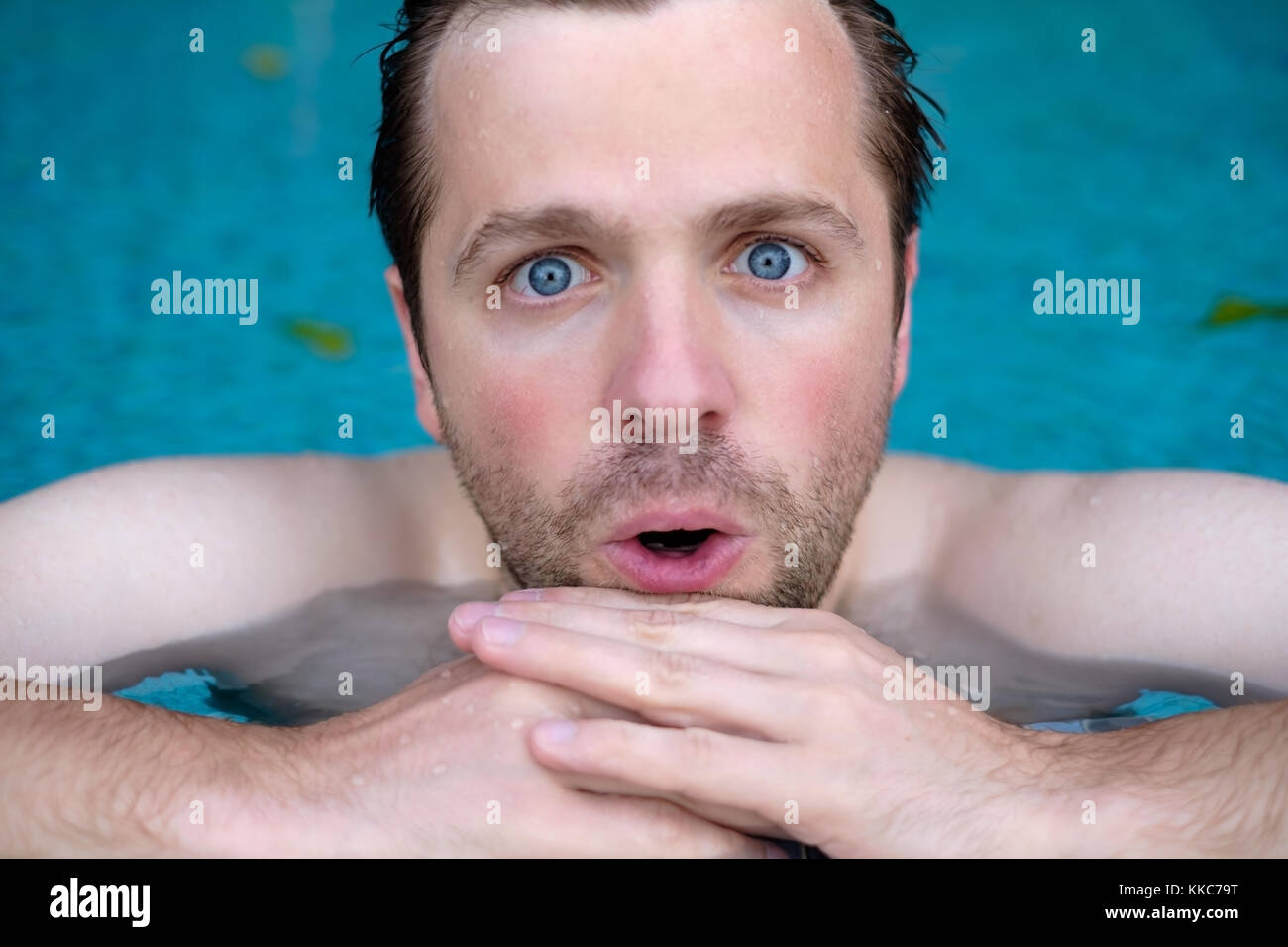 Person swimming pool afraid hi-res stock photography and images - Alamy