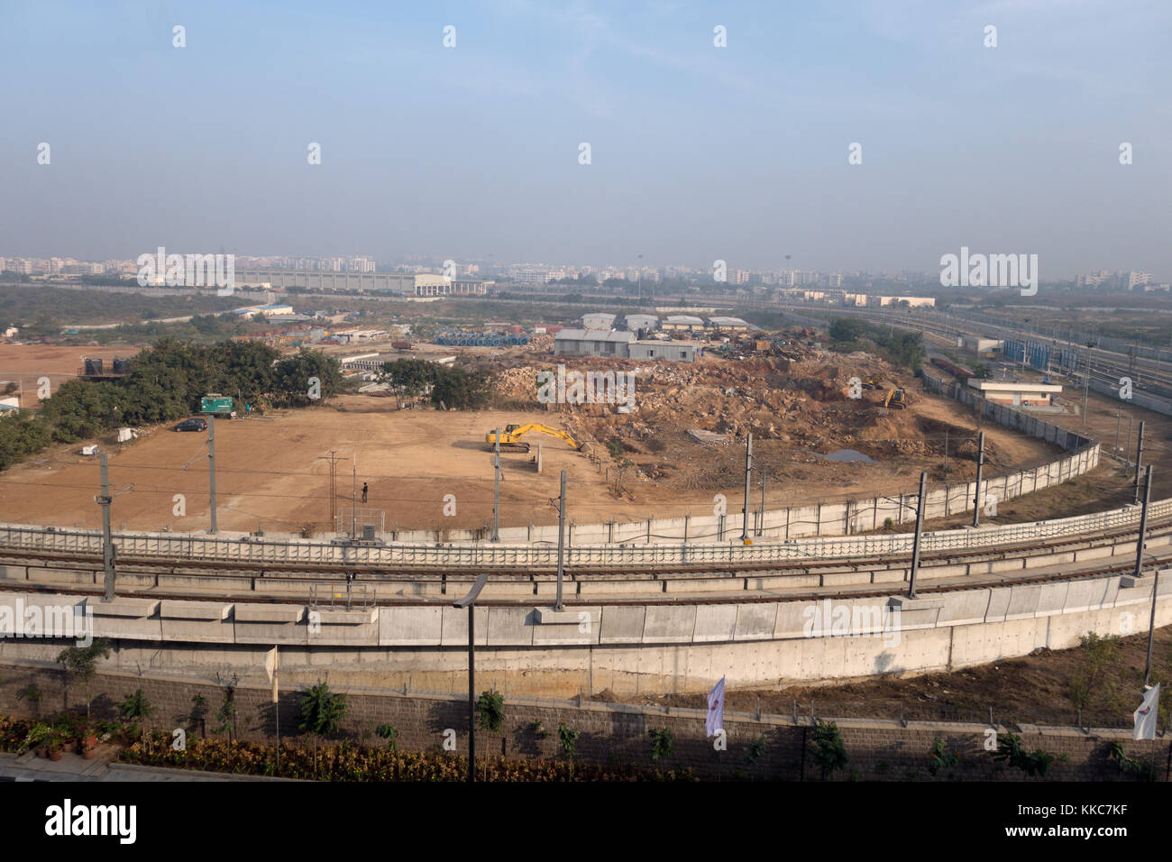 HYDERABAD,INDIA-NOVEMBER 29,2017.The Hyderabad Metro Rail Project is ...