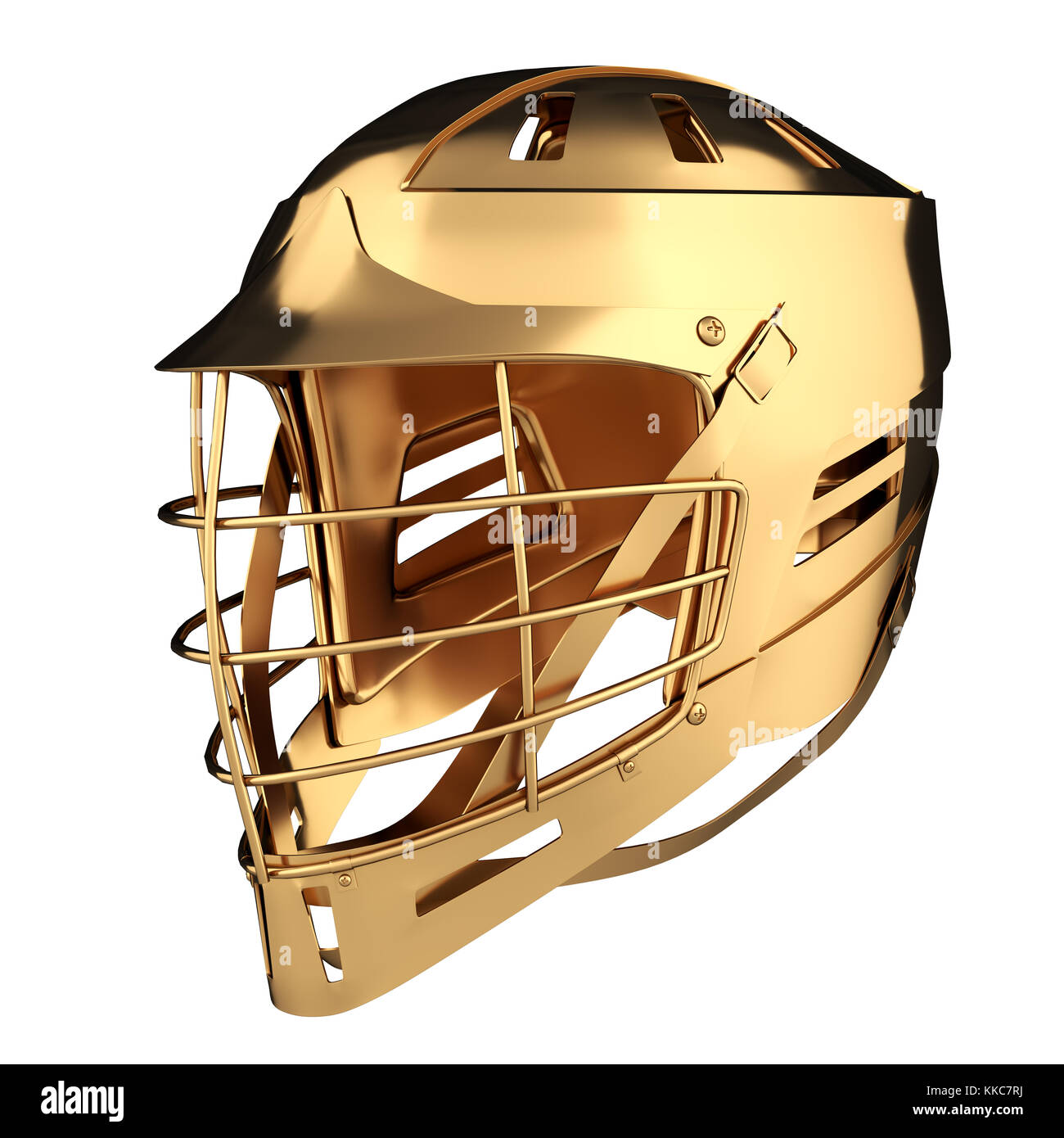 Golden Lacrosse helmet. Back view Stock Photo - Alamy