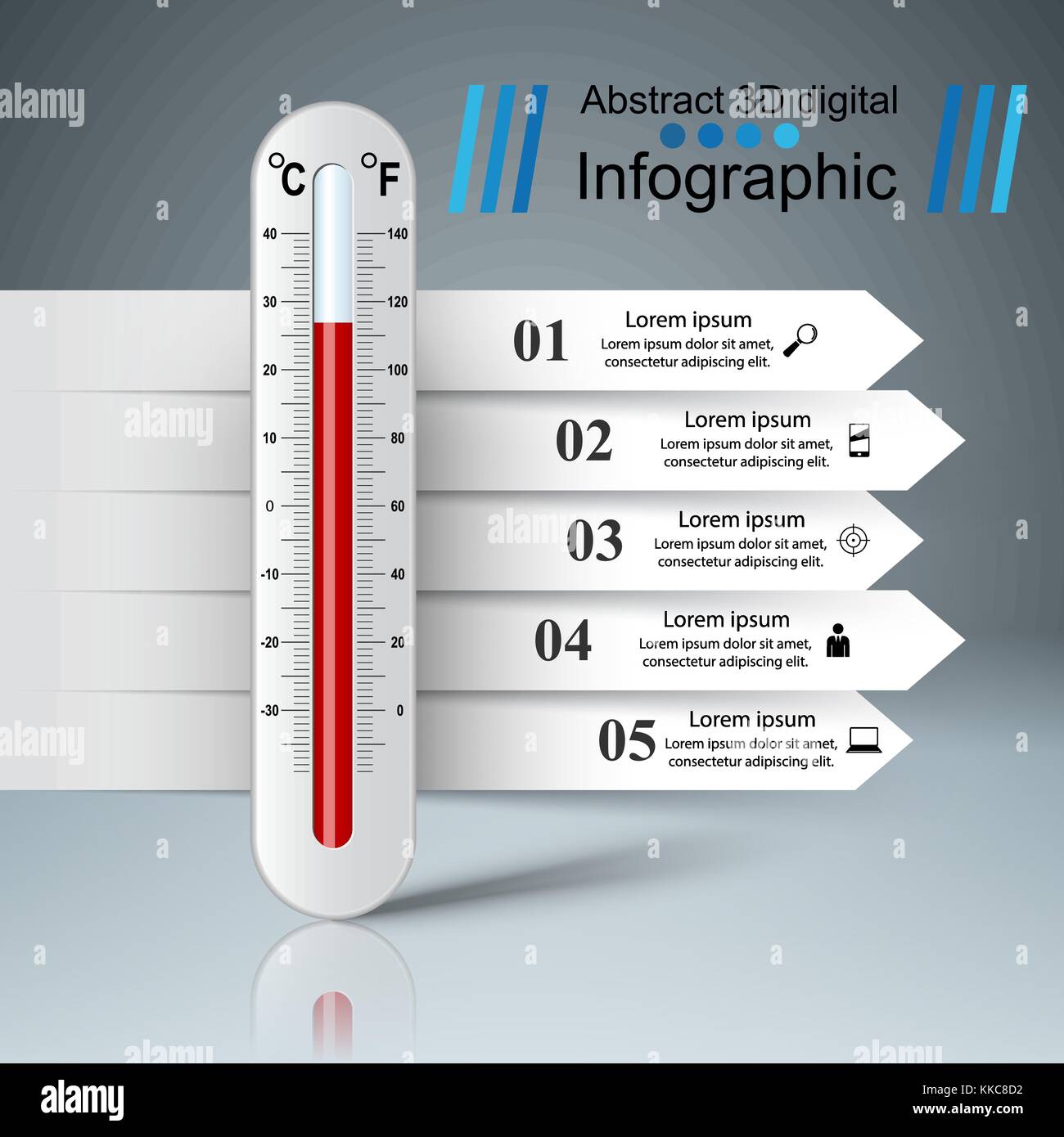 Thermometer business infographics. Health icon Stock Vector Image & Art ...