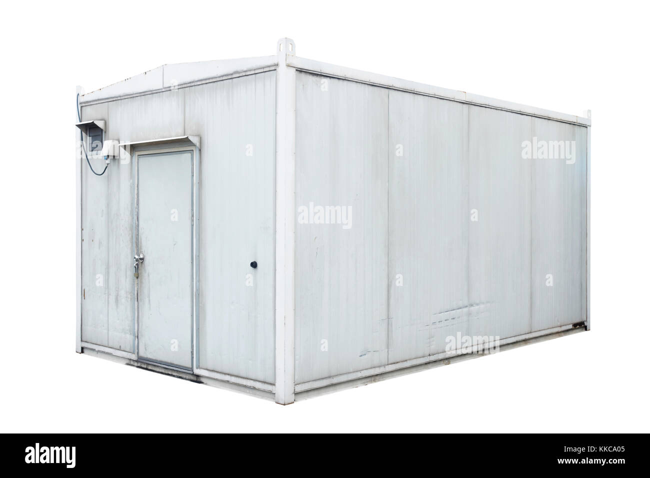 White container office with door, isolated on white background Stock ...