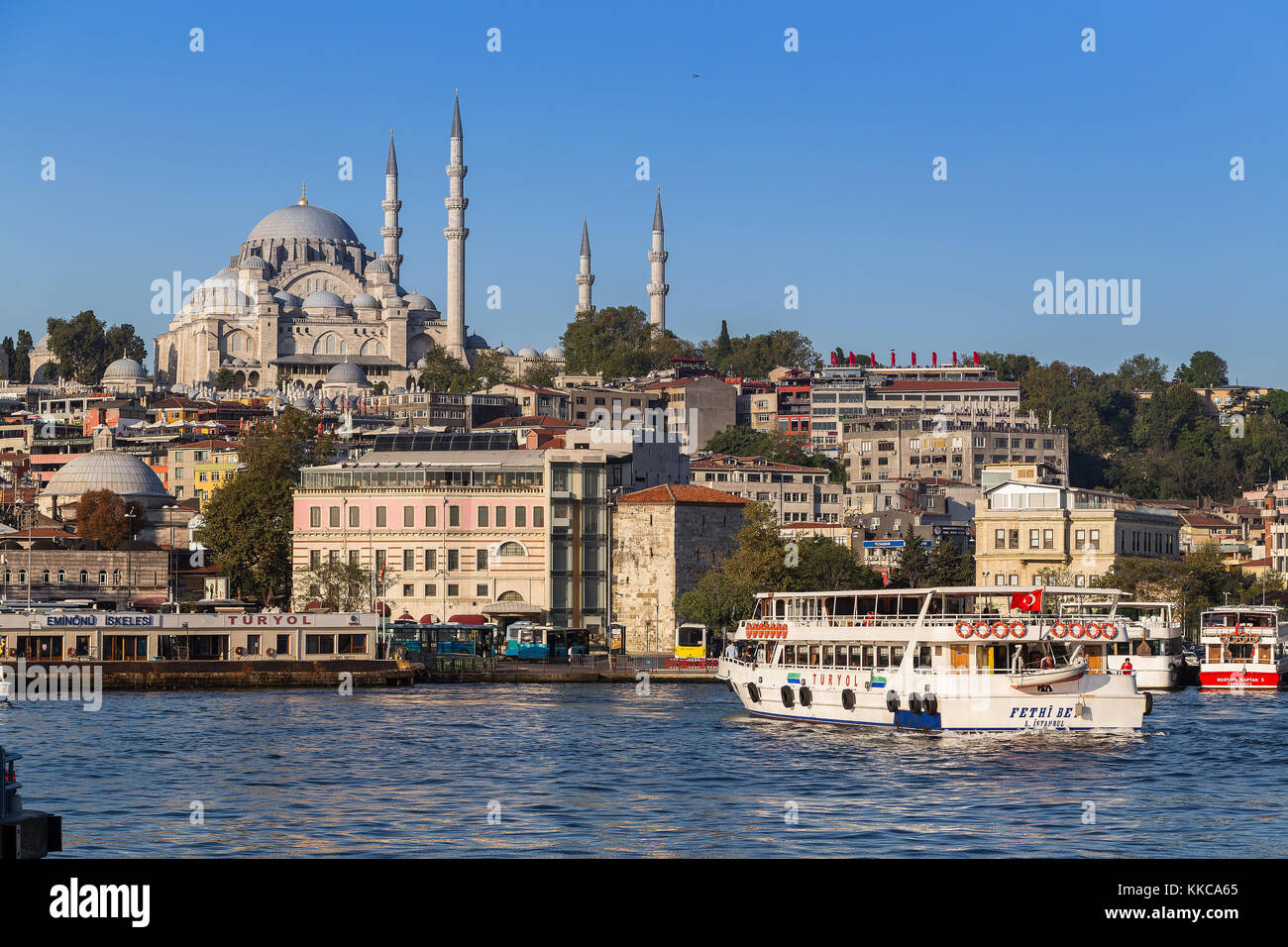 colorful life cityscape of Bosphorus Strait Istanbul Turkey Stock Photo ...