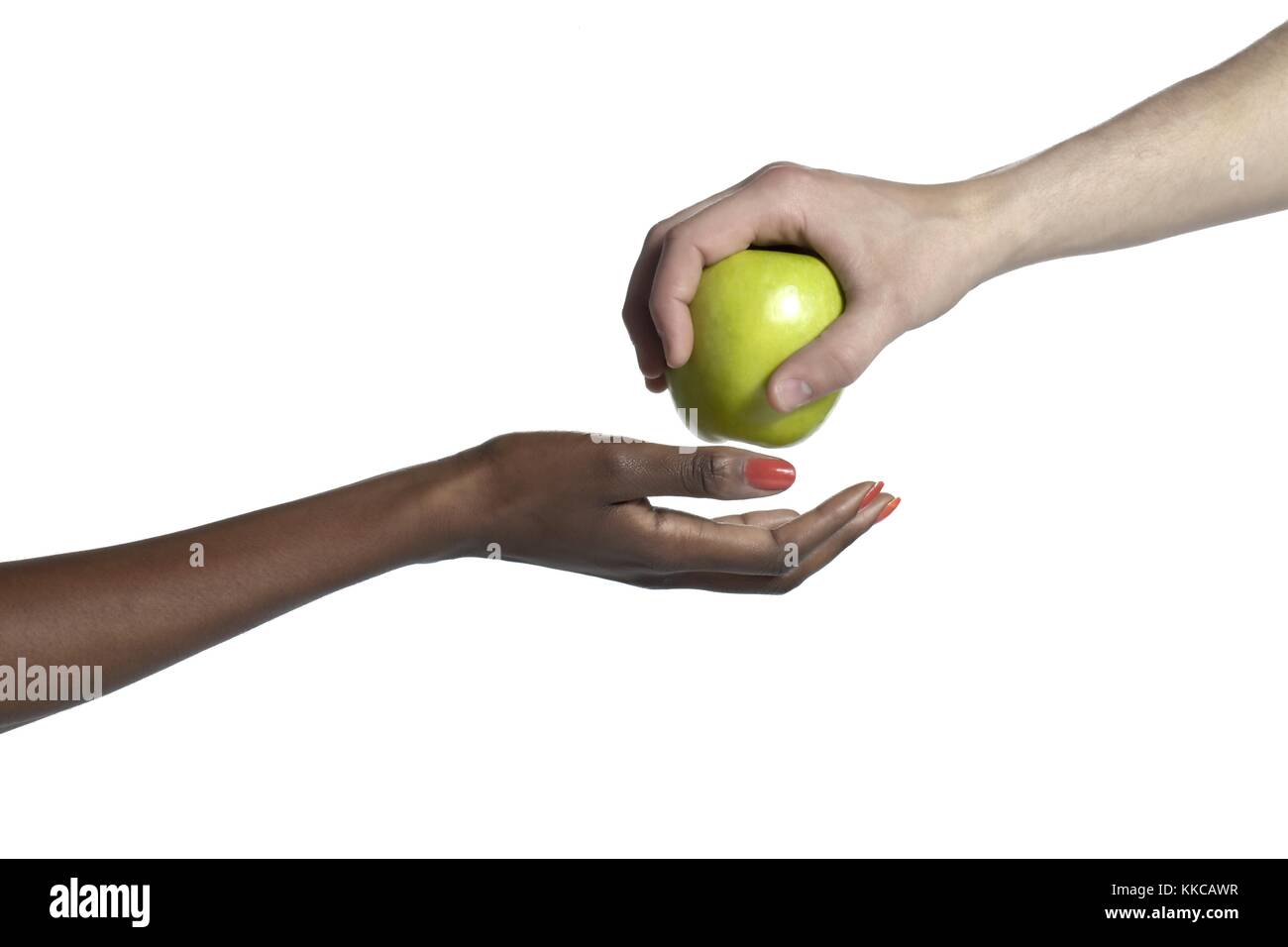 hand giving apple Stock Photo - Alamy