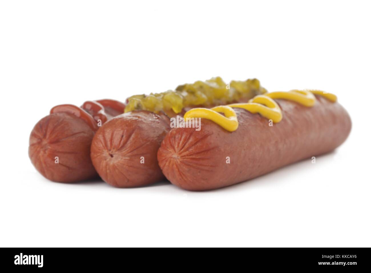 hotdogs with condiments Stock Photo - Alamy