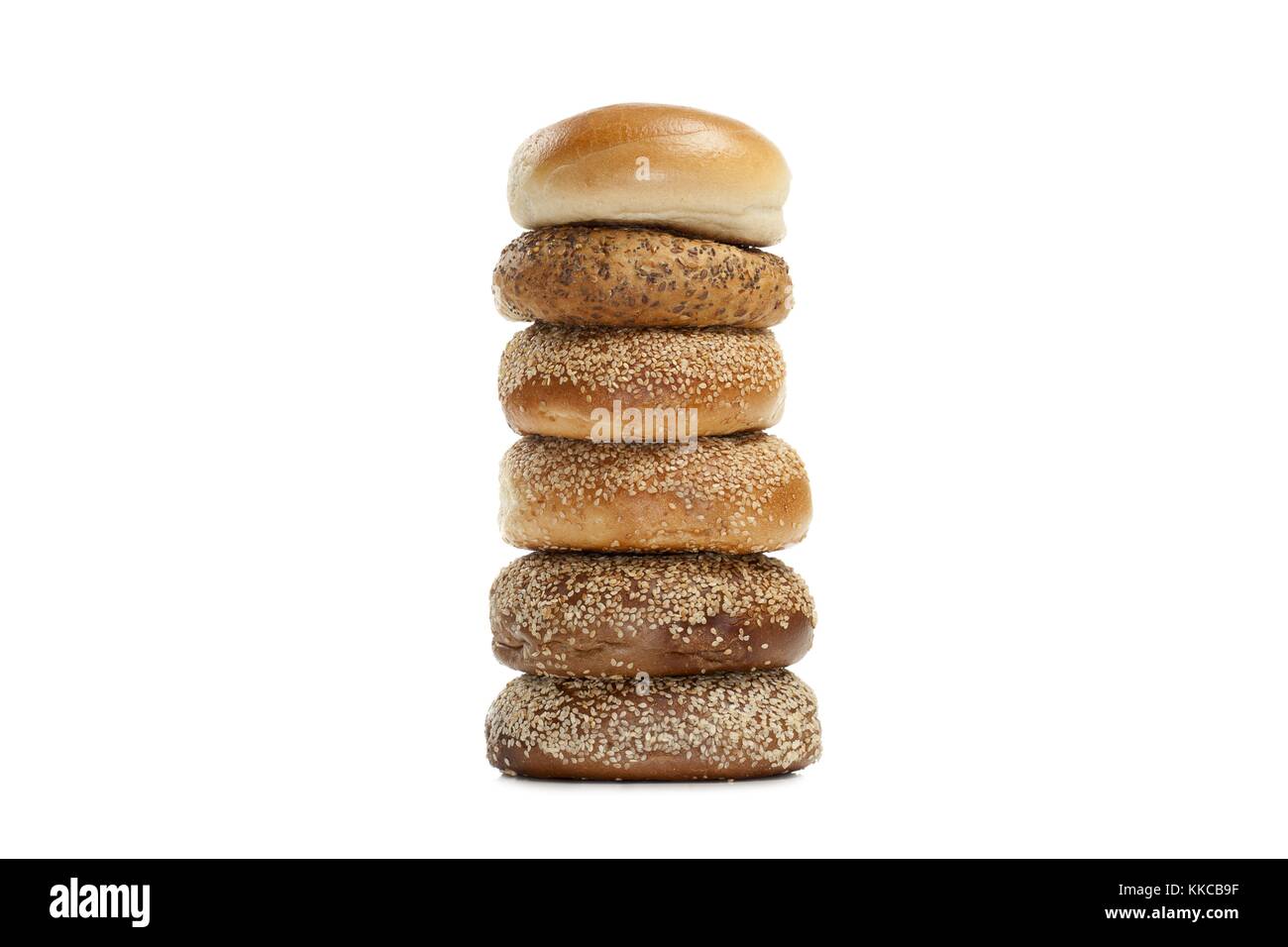 stack of assorted bagels Stock Photo - Alamy