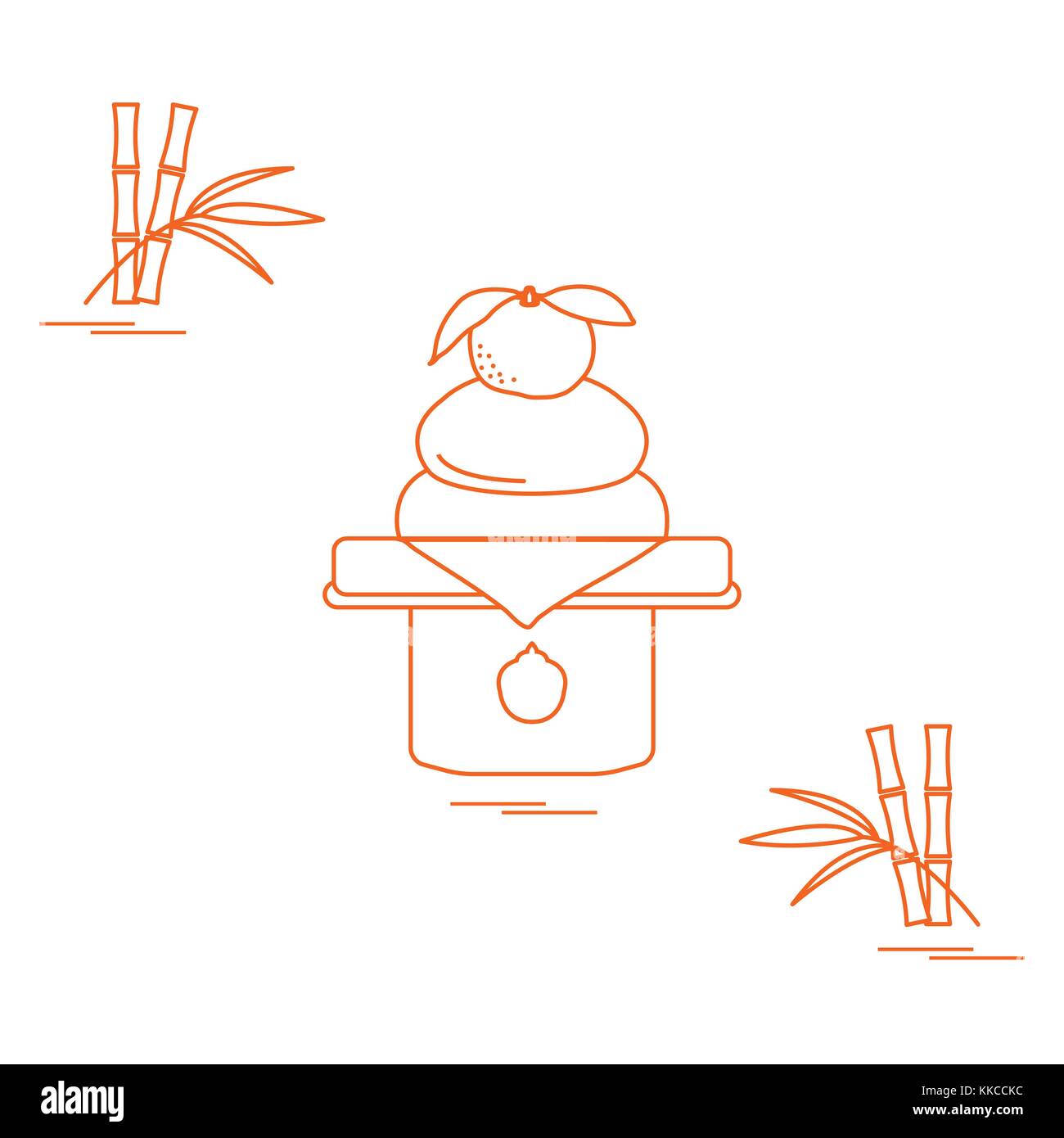 Kagami mochi - traditional New Year treats in Japan. Festive traditions ...