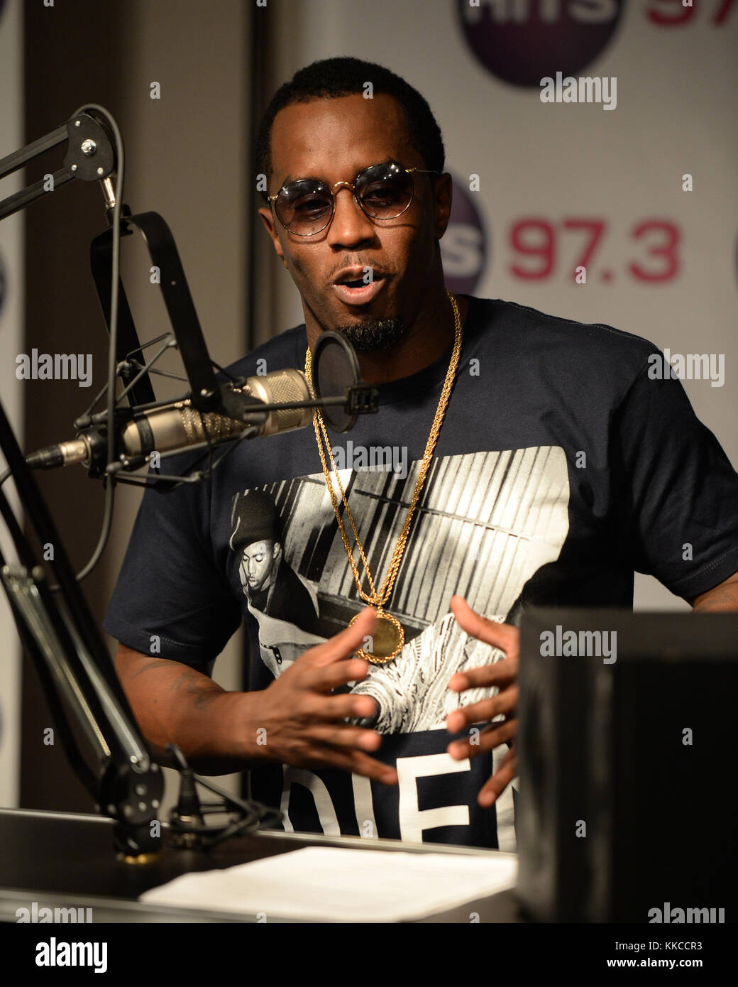 HOLLYWOOD, FL - AUGUST 20: Sean Combs visits 97.3 The Hits radio ...
