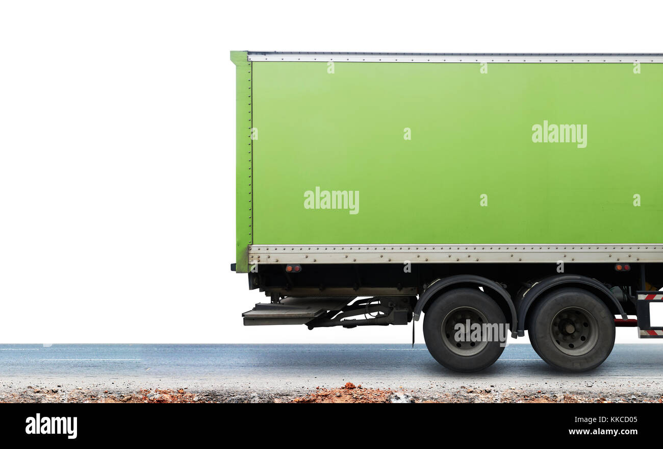 Green Container truck Stock Photo - Alamy