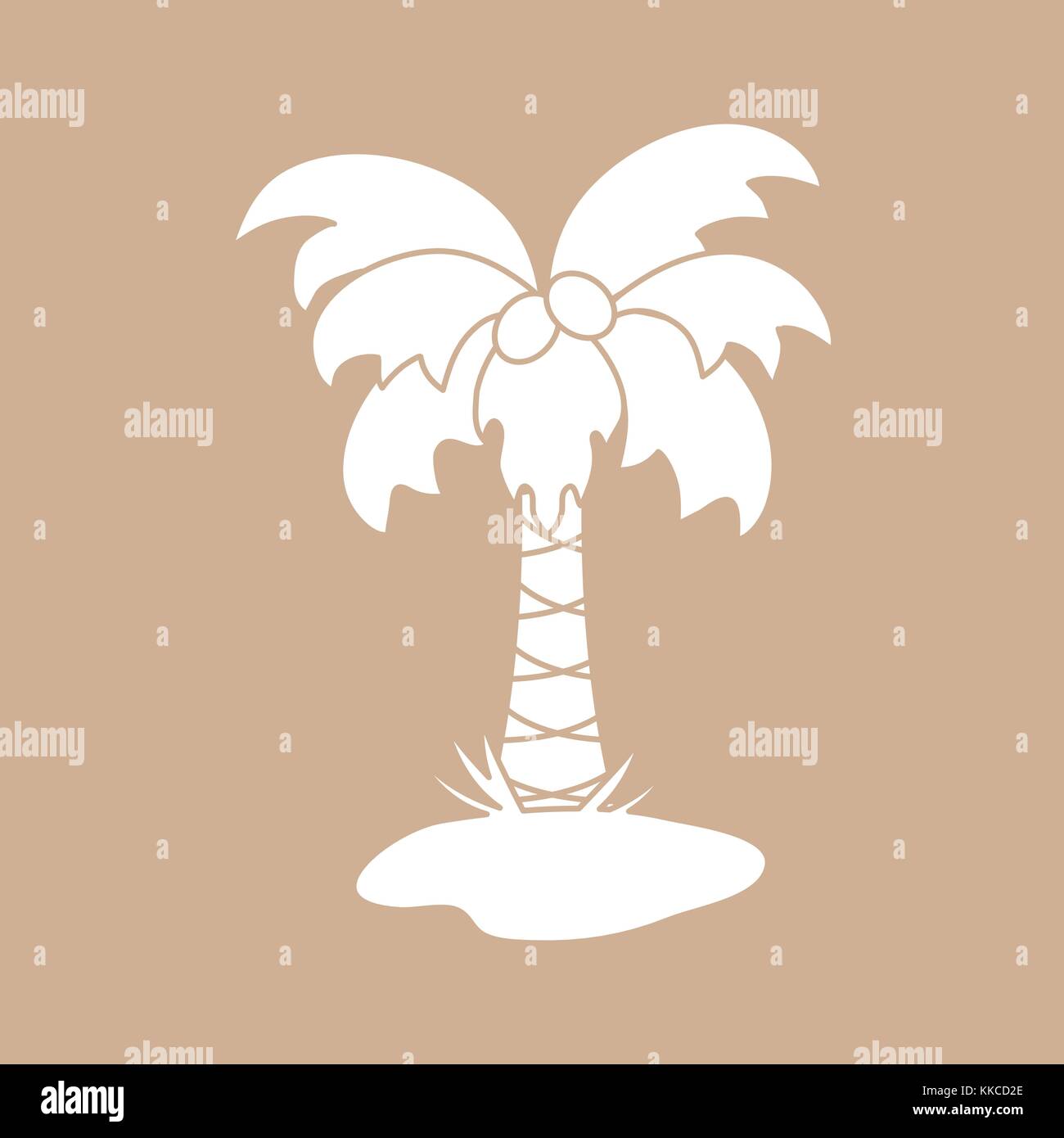 Cute vector icon of the palm tree. Design for banner, poster or print ...