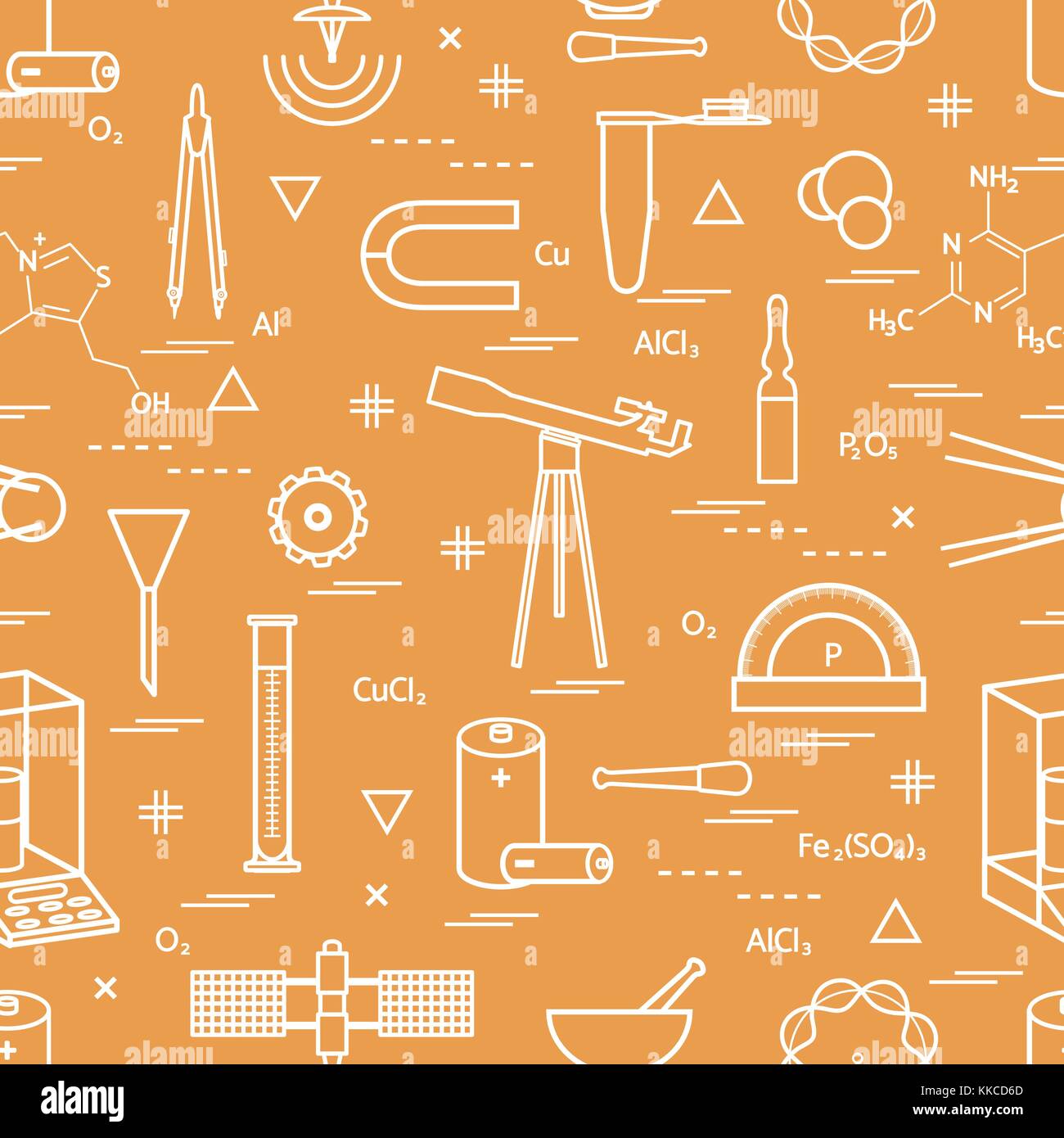 Seamless pattern with variety scientific, education elements: dividers ...
