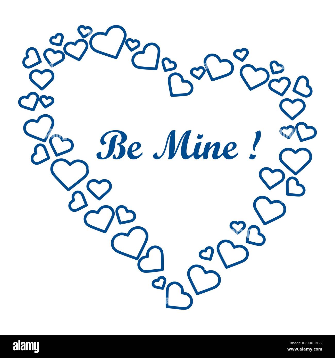 Cute vector illustration: heart composed of many hearts and the words ...