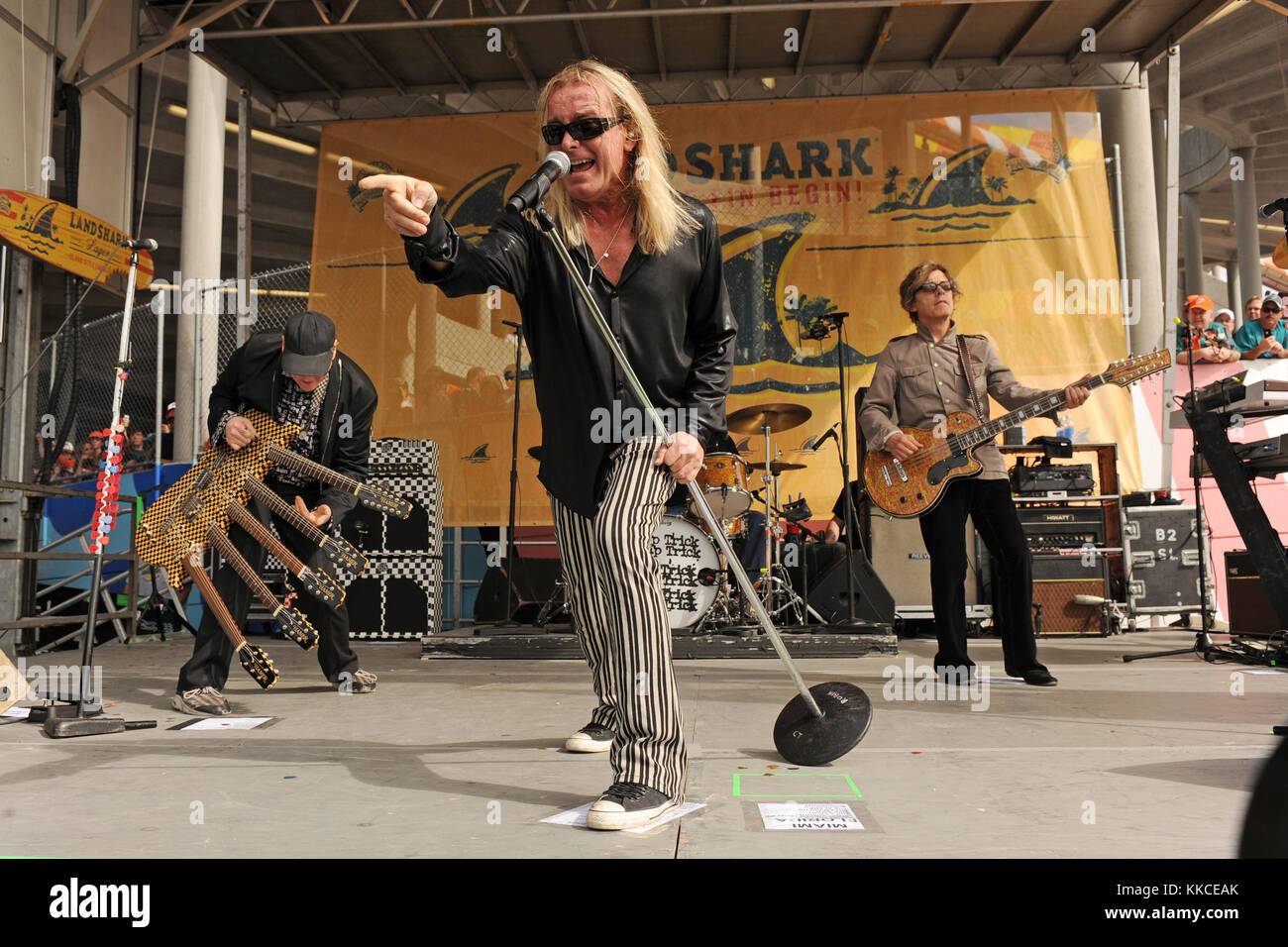 MIAMI, FL - DECEMBER 27: Rick Nielsen, Robin Zander, Bun E. Carlos, Tom Peterson of Cheap Trick ...