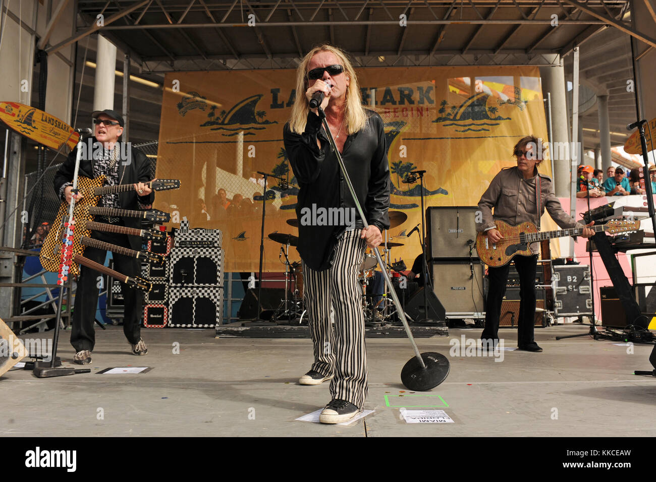 MIAMI, FL - DECEMBER 27: Rick Nielsen, Robin Zander, Bun E. Carlos, Tom Peterson of Cheap Trick ...