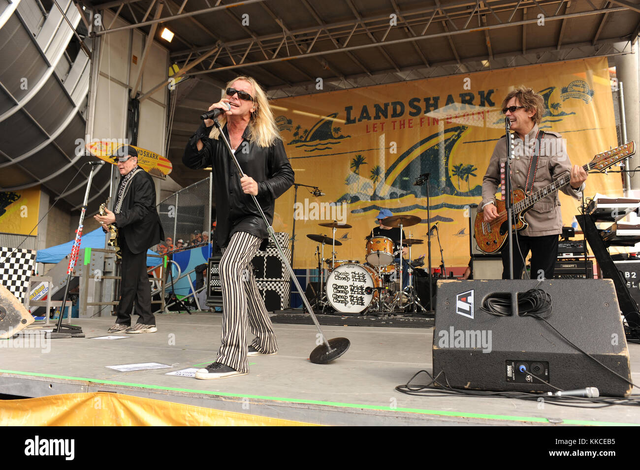 MIAMI, FL - DECEMBER 27: Rick Nielsen, Robin Zander, Bun E. Carlos, Tom Peterson of Cheap Trick ...