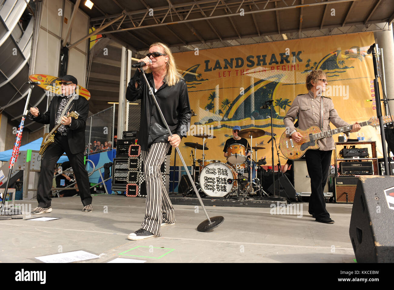 MIAMI, FL - DECEMBER 27: Rick Nielsen, Robin Zander, Bun E. Carlos, Tom Peterson of Cheap Trick ...