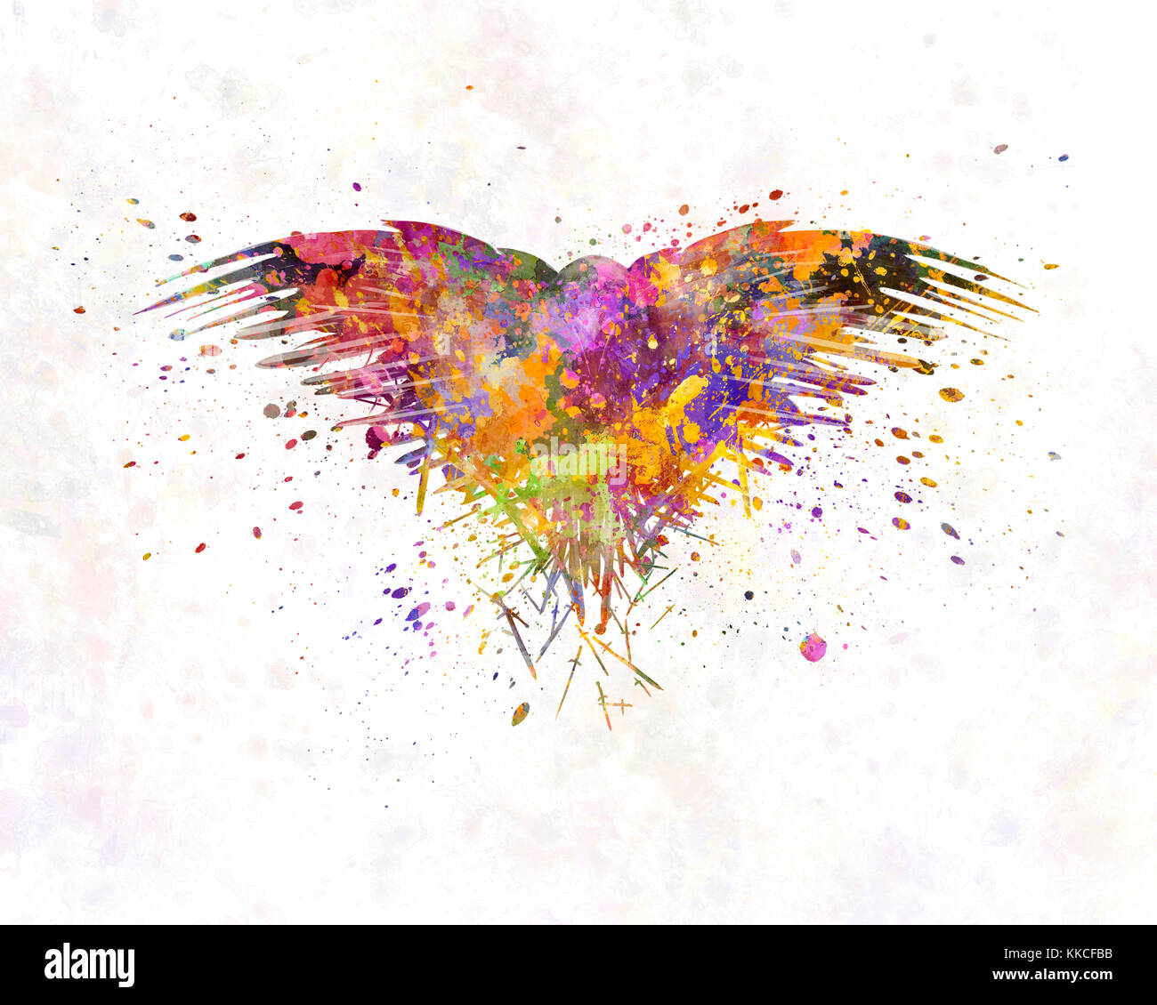 Three eyed crow in watercolor art Stock Photo - Alamy