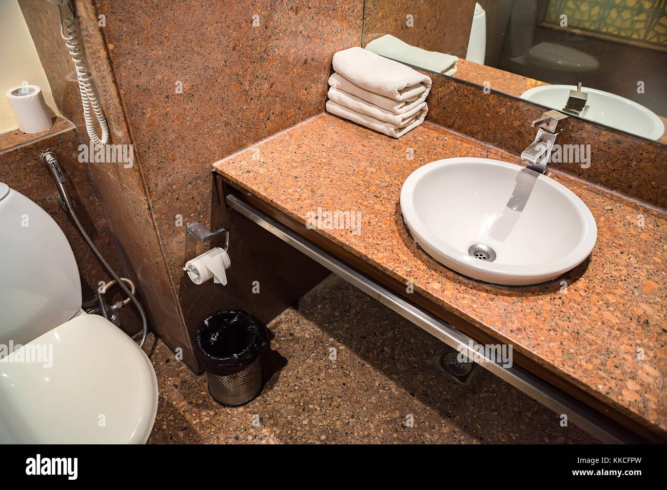 Ceramic drain of bathroom sink Stock Photo - Alamy