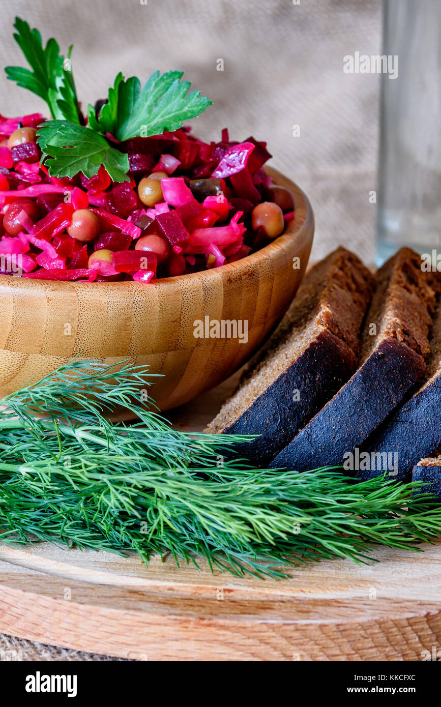 Vinegret - traditional Russian vegetable salad Stock Photo - Alamy