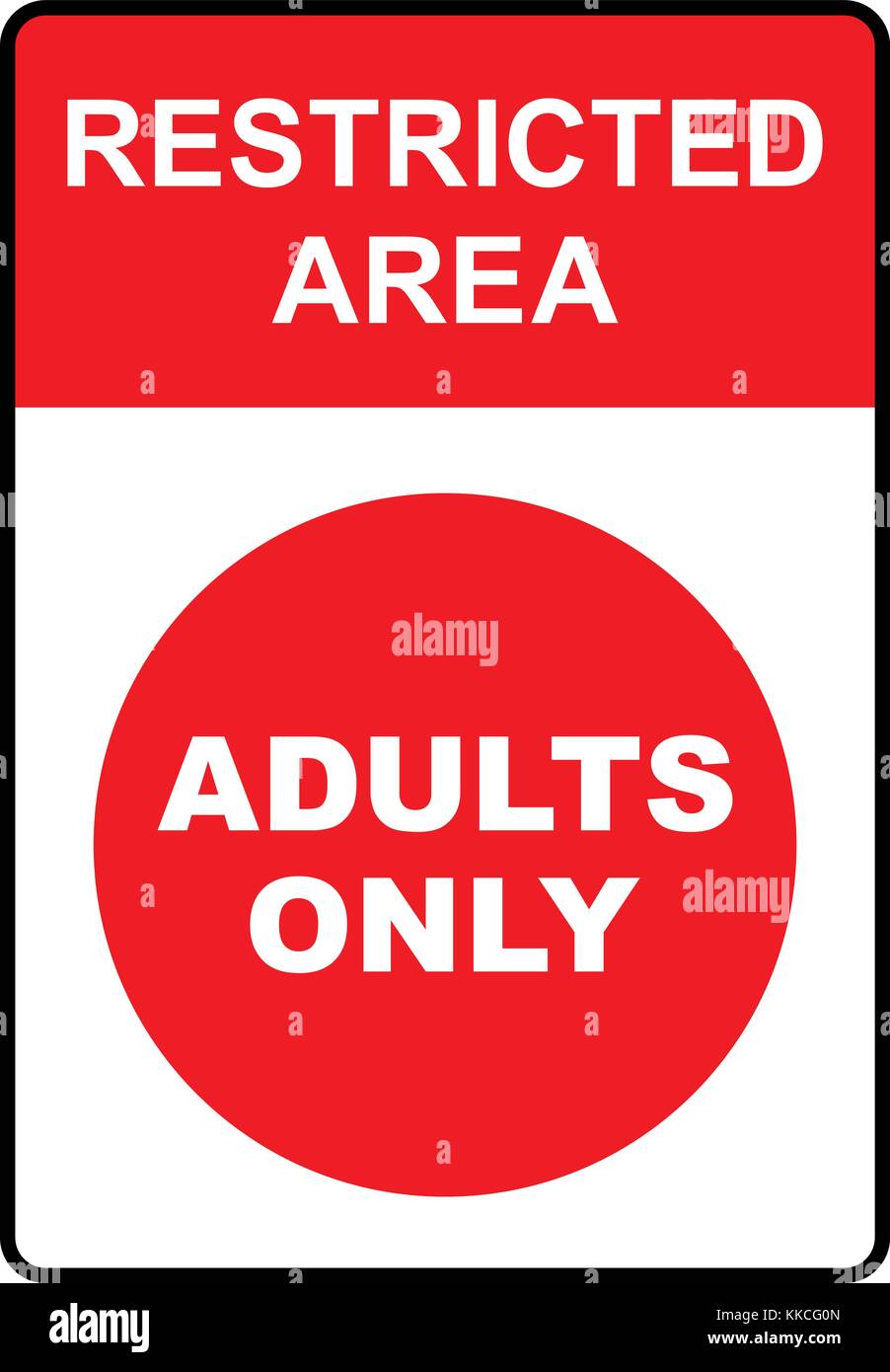 Restricted Area 18 Adults Only Sign Vector Illustration Stock