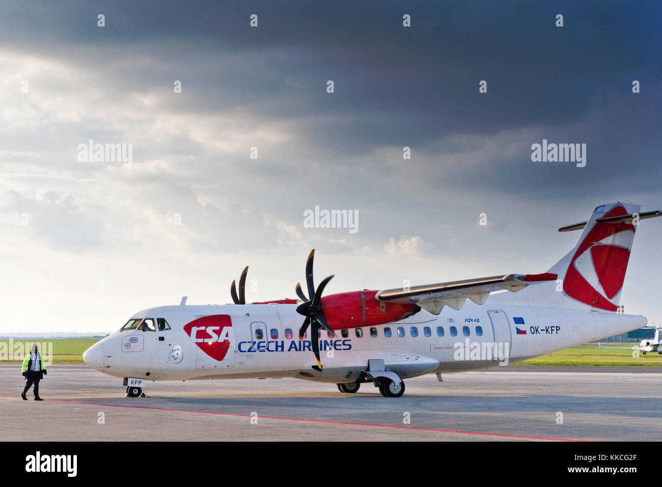 TR 42 airplane, ČSA, Czech Airlines, Vaclav Havel International airport ...