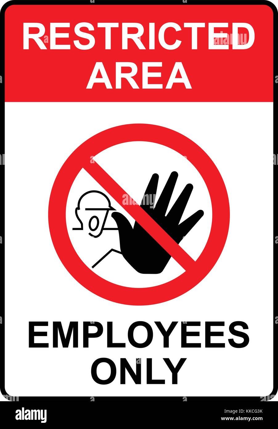Restricted area, employees only sign, vector illustration Stock Vector ...