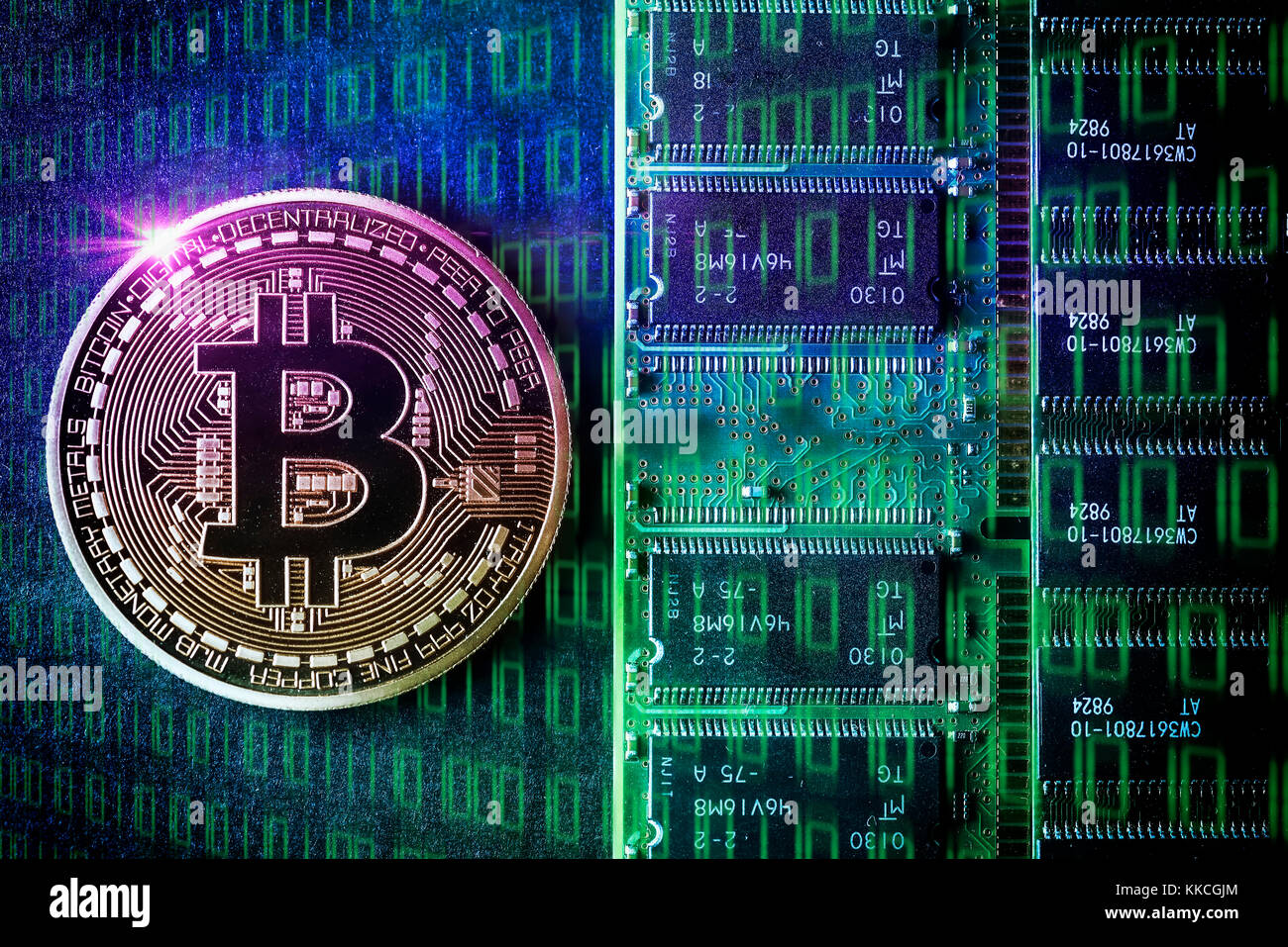 Bitcoin coin, virtual currency Stock Photo - Alamy