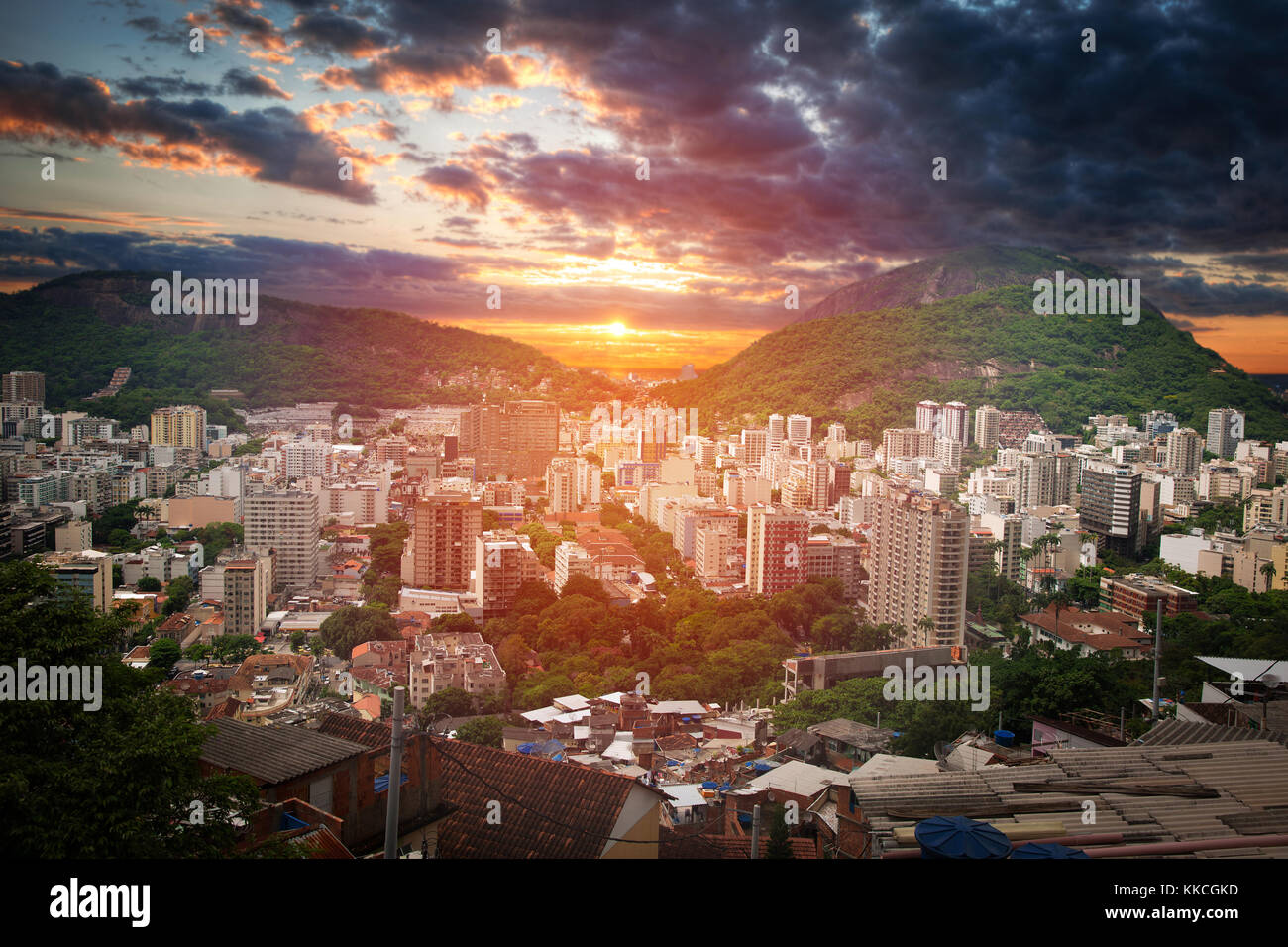 Rio De Janeiro, Brazil . View of the city through the bay Stock Photo ...