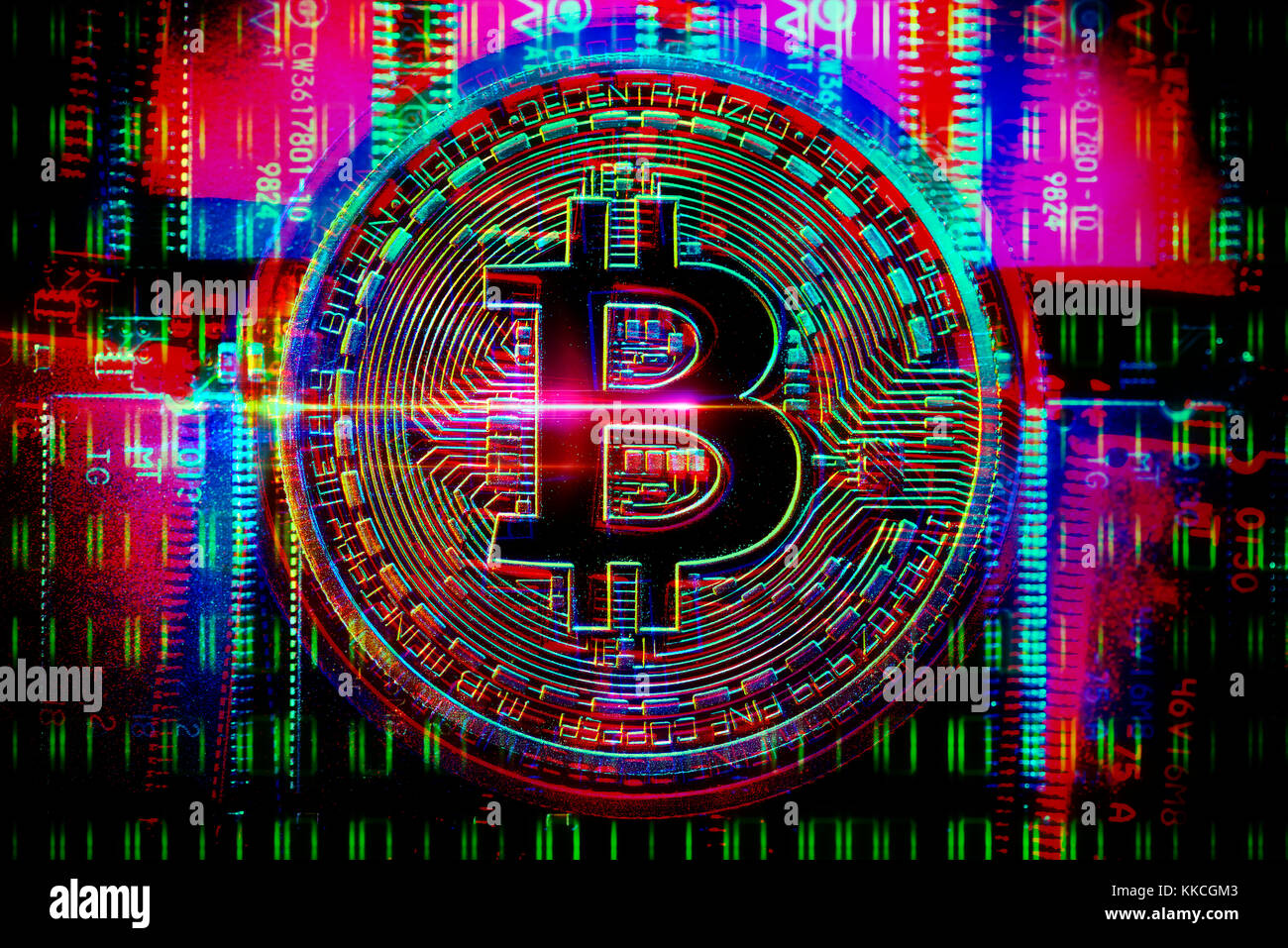 Bitcoin coin, virtual currency Stock Photo - Alamy