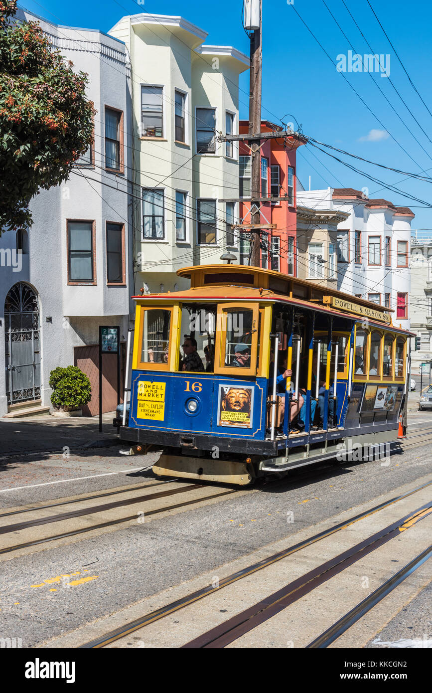 Powell-Market line cable car, San Francisco, California, USA Stock ...