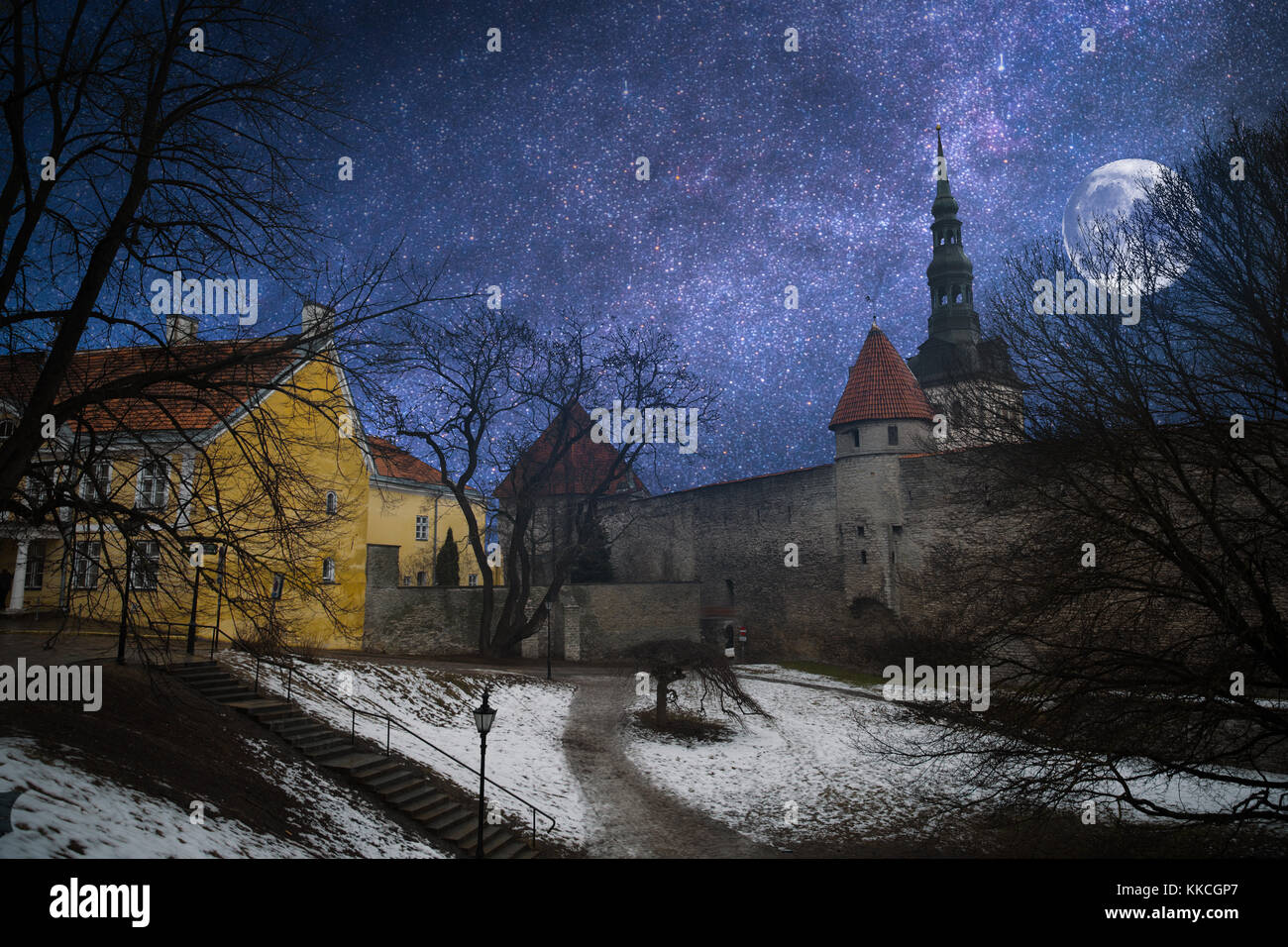 picturesque and very beautiful photos of Tallinn. night, the starry sky ...