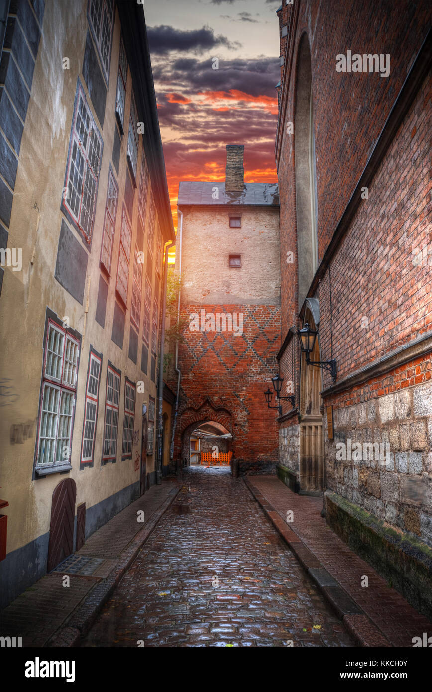 old houses on Riga street. Latvia. Europe Stock Photo - Alamy