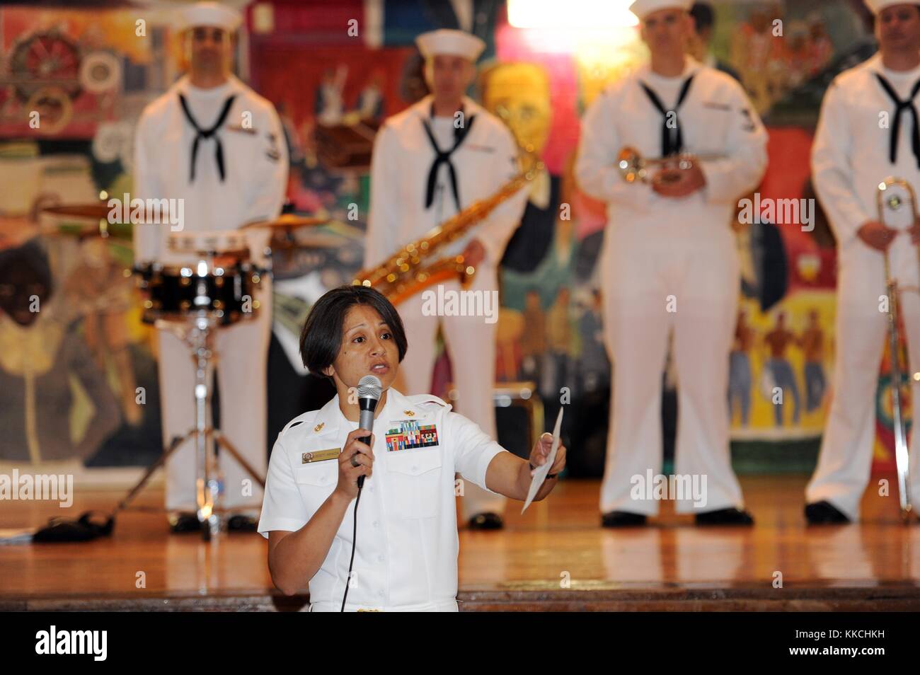 Senior Chief Religious Program Specialist Lissett Araiza introduces ...