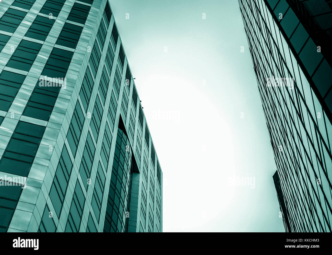 Modern office building detail in green color Stock Photo - Alamy